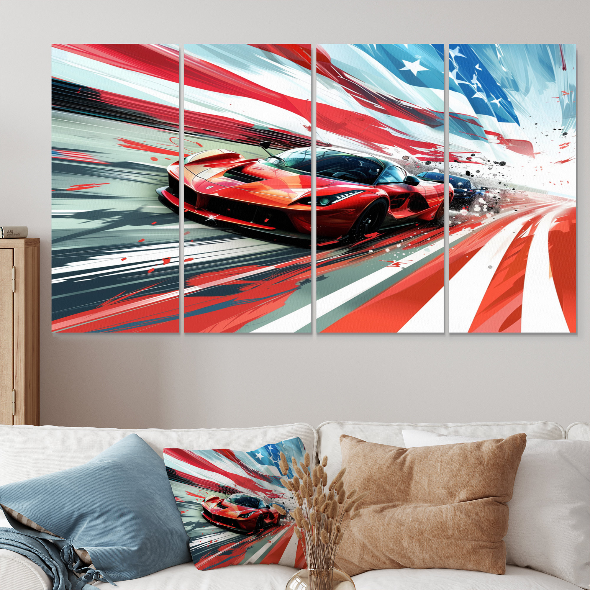 Design Art American Sports Car At The Race Track I - Race Tracks Wall ...