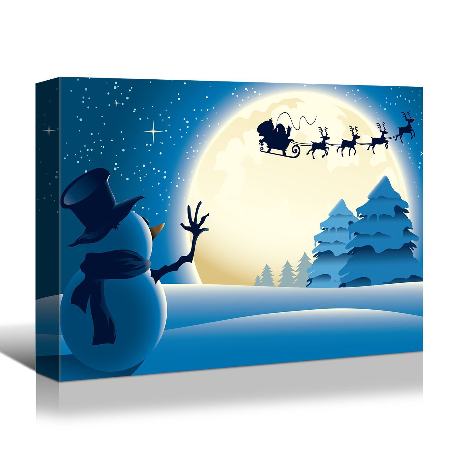 The Holiday Aisle® Cute Snowman Waving Goodbye To Santa Claus On Canvas ...