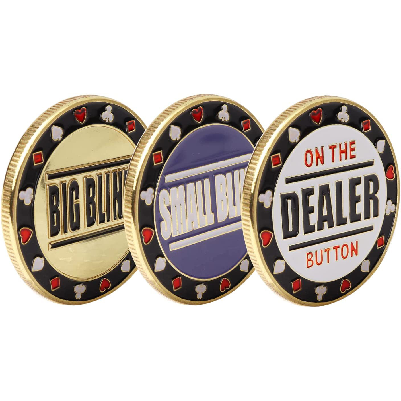 GSE Games & Sports Expert Metal Small Blind, Big Blind, Dealer Buttons ...