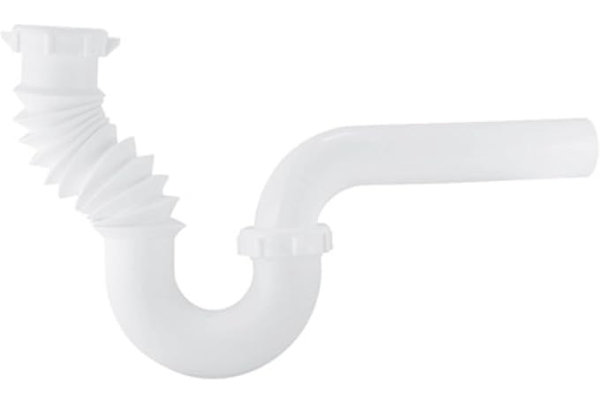 Highcraft Flexible P-Trap 1-1/2" Expandable Sink Drain Pipe, White ...