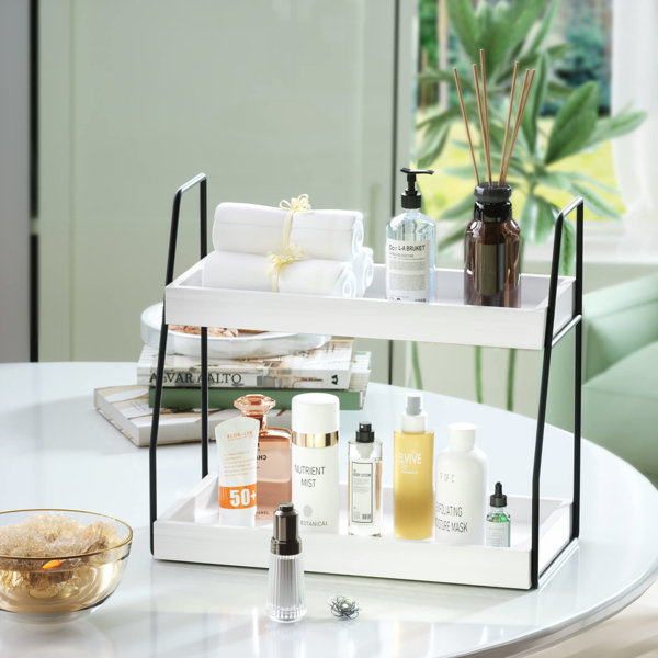 Latitude Run® 2-Tier Bathroom Counter Organizer, Wood Bathroom ...