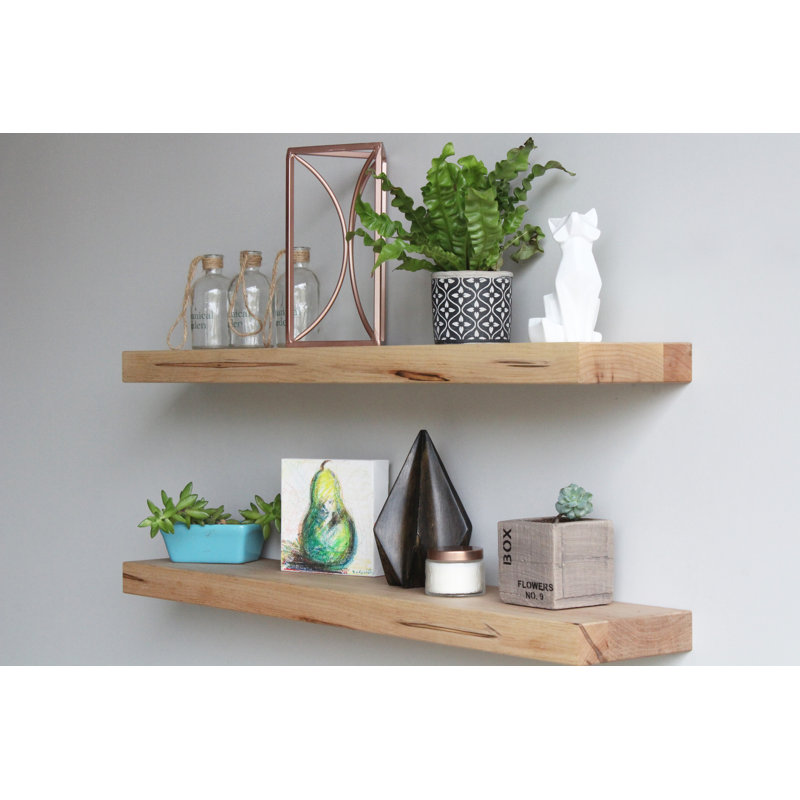 Loon Peak® Ginny 2 Piece Maple Floating Shelf & Reviews | Wayfair
