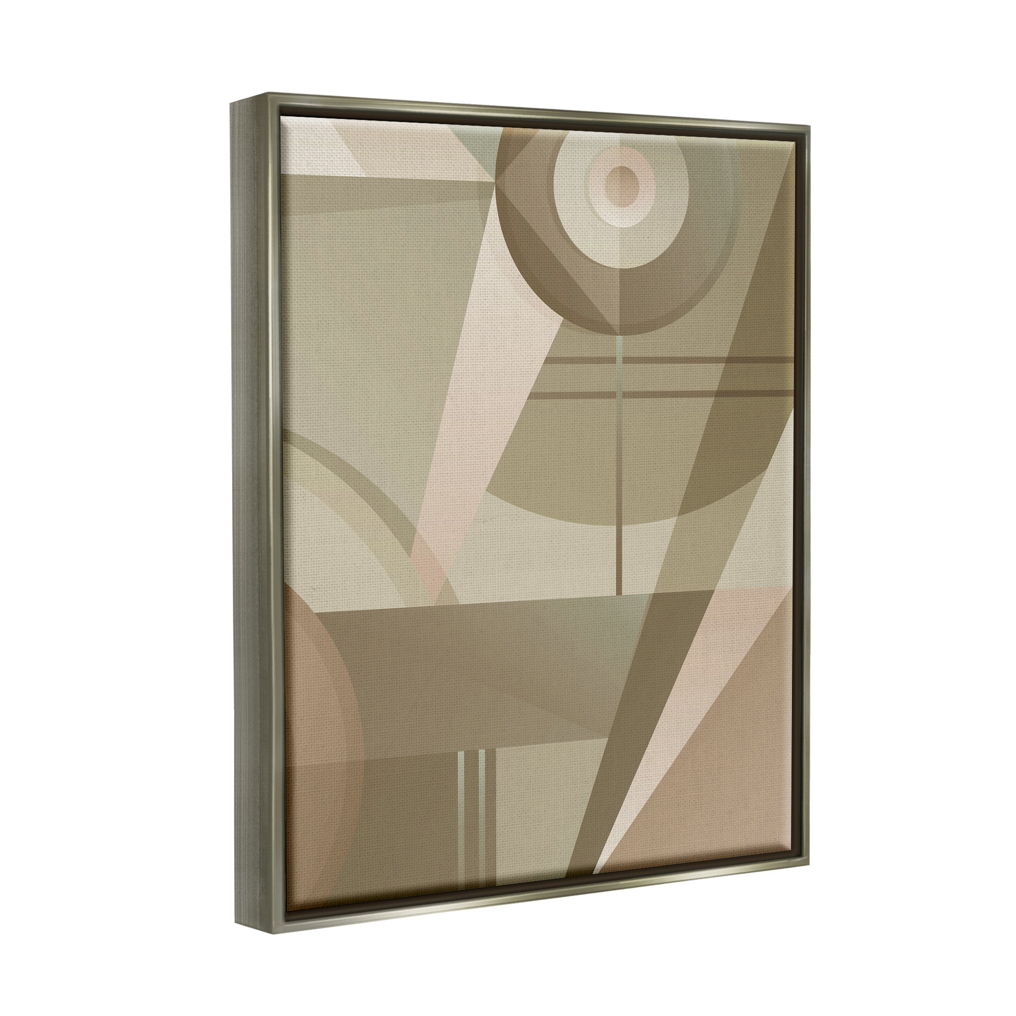Stupell Industries Ba-276-Floater Tan Geometric Abstract Framed On ...