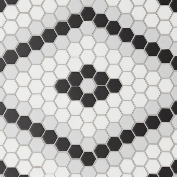 Bedrosians Le Cafe 1" x 1" Hexagon Matte Porcelain Mosaic Tile | Perigold