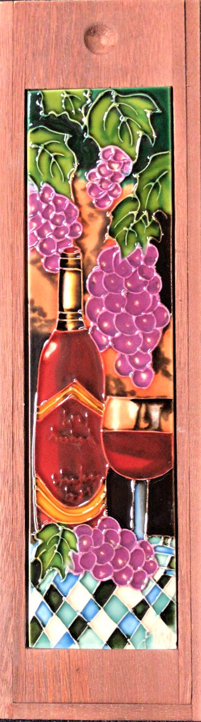 Continental Art Center Decorative Wooden Wine Box Holder with Ceramic ...