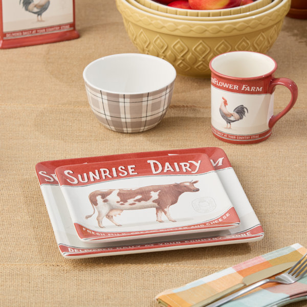 Certified International Vintage Farm 16-Piece Dinnerware Set, Includes ...