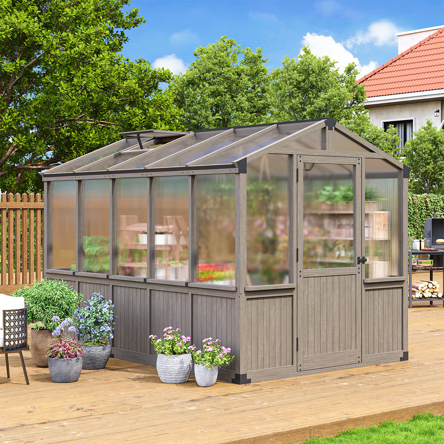 JolyDale Wood Greenhouse, Outdoor Greenhouses, Greenhouse Kit ...