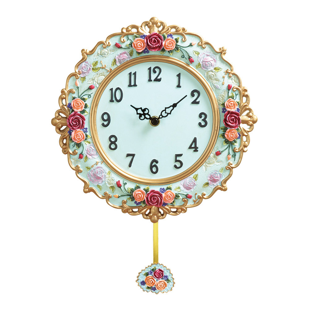 House of Hampton® Antique Victorian Rose Pendulum Clock & Reviews ...