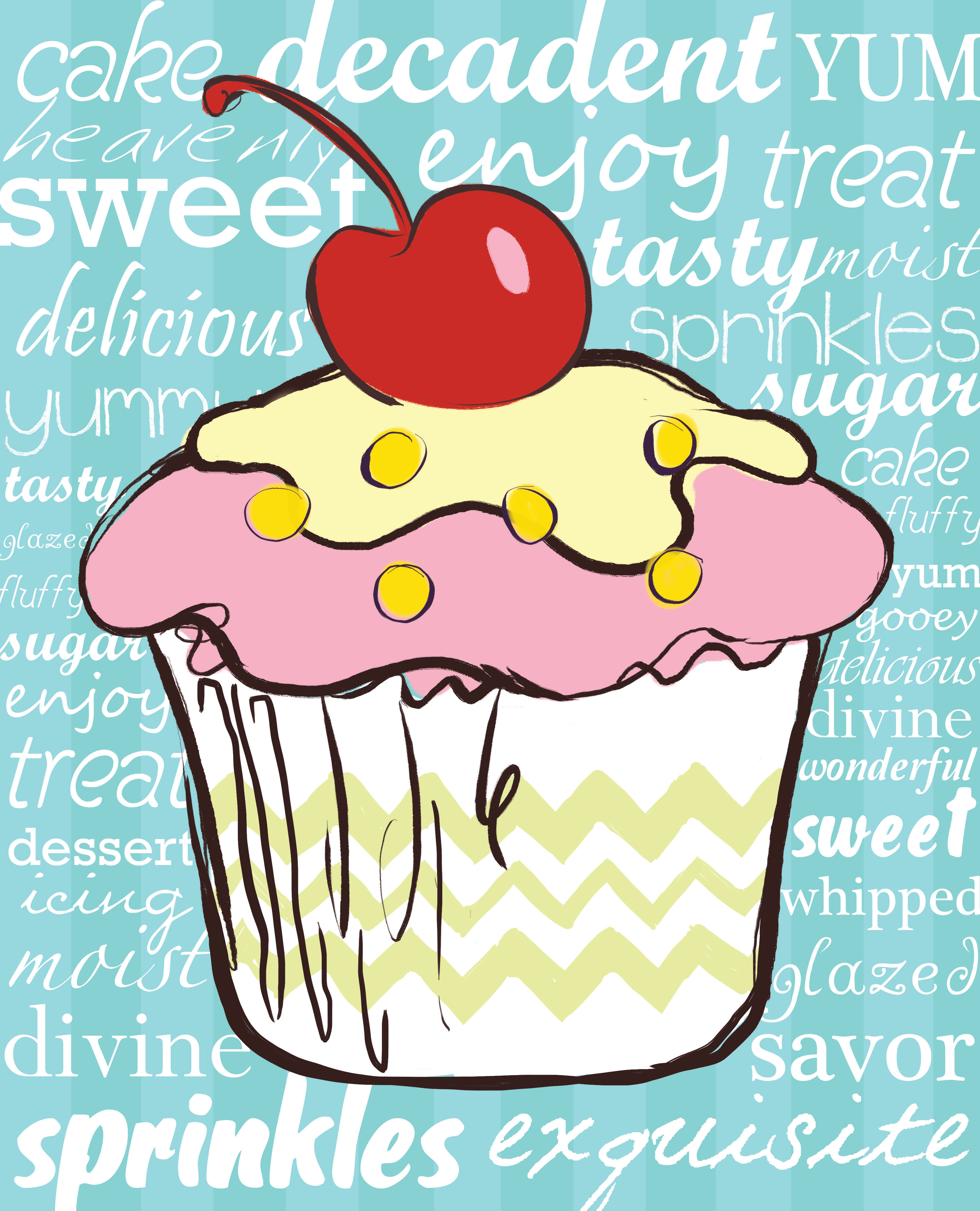 Happy Larry Sweet Cupcake - Painting Print | Wayfair.co.uk
