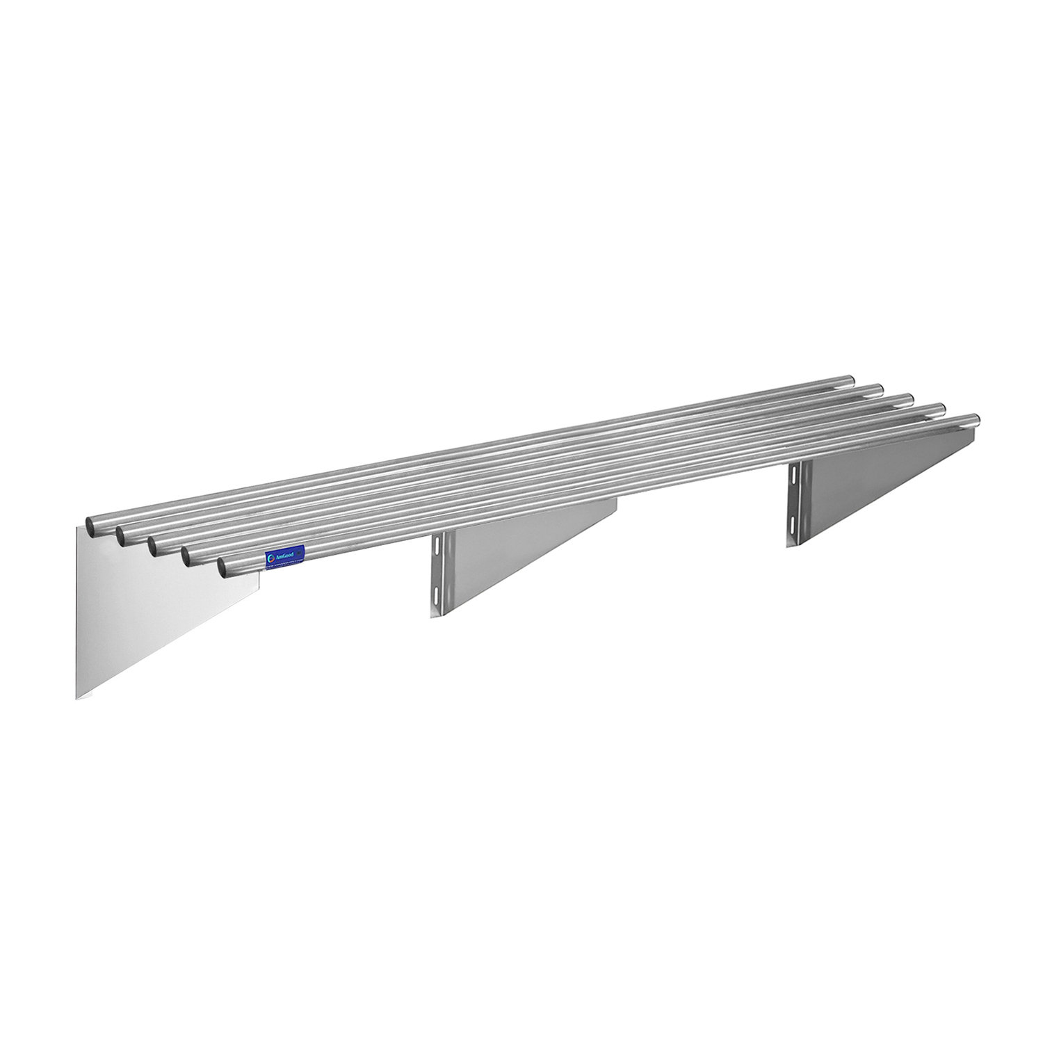Amgood 18in. x 72in. Stainless Steel Tubular Wall Shelf, NSF Certified ...