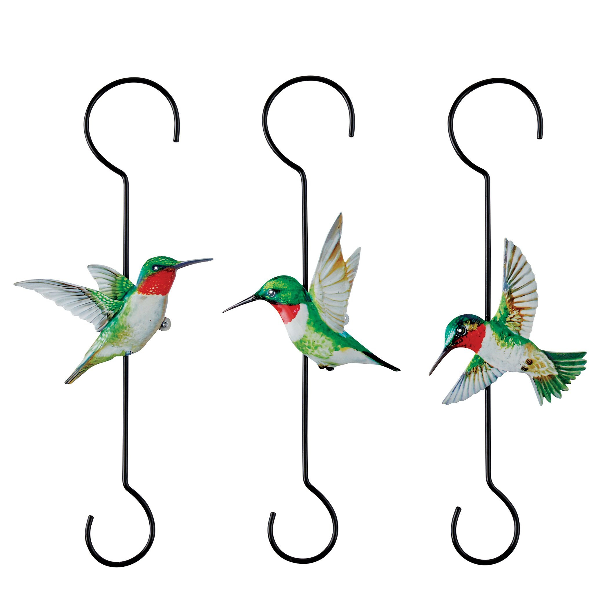 Dakota Fields Metal Colourful Hummingbird Plant Hangers - Set of 3 ...