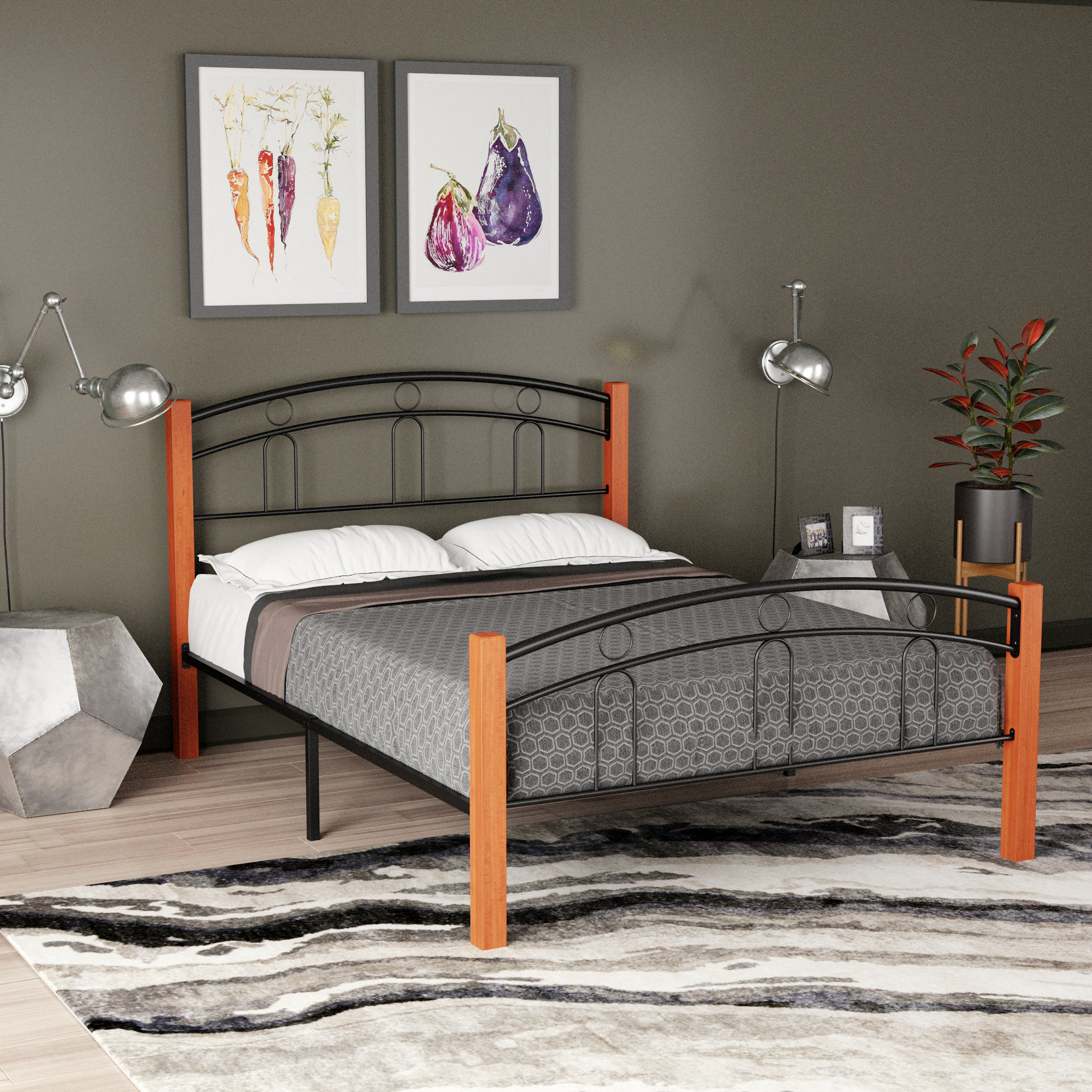 Winston Porter Nasiya Metal Open-Frame Bed | Wayfair