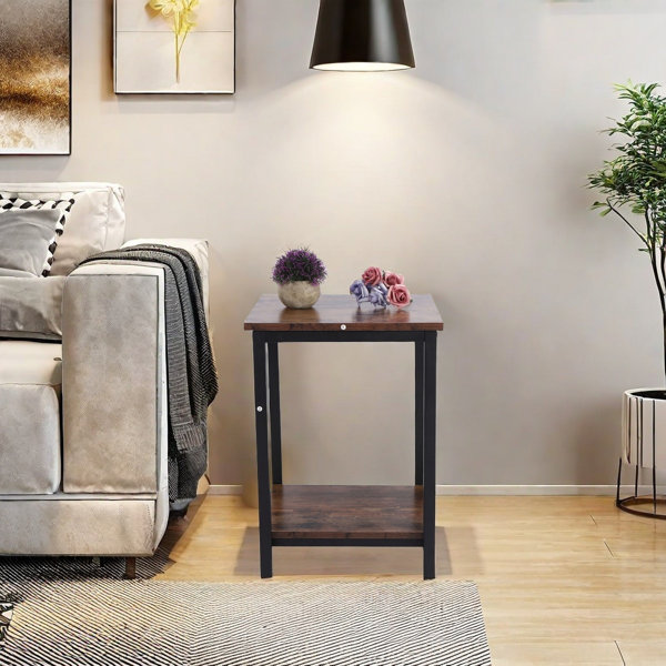 17 Stories Solid Wood End Tables, Side Tables, Small Table With 2-tier ...