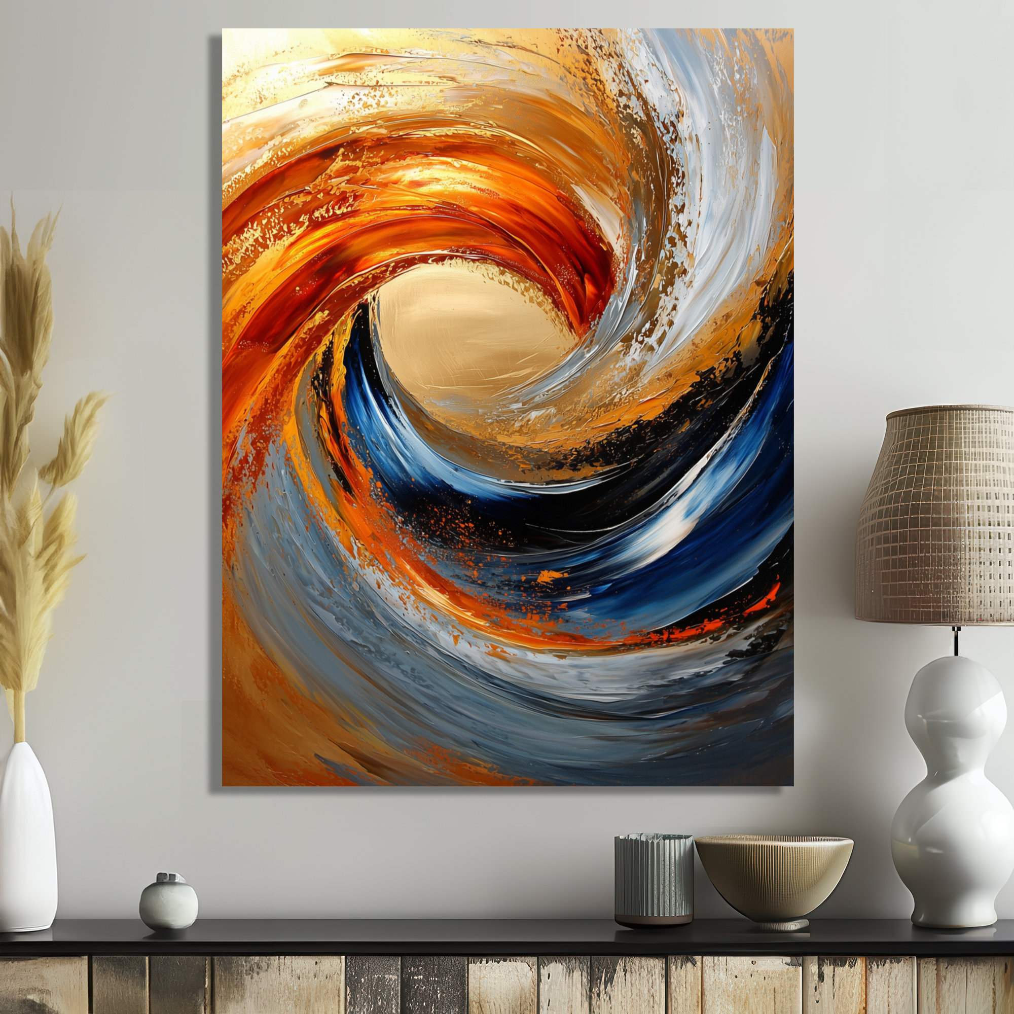 Wrought Studio™ Oprita - Abstract Canvas Art Print | Wayfair