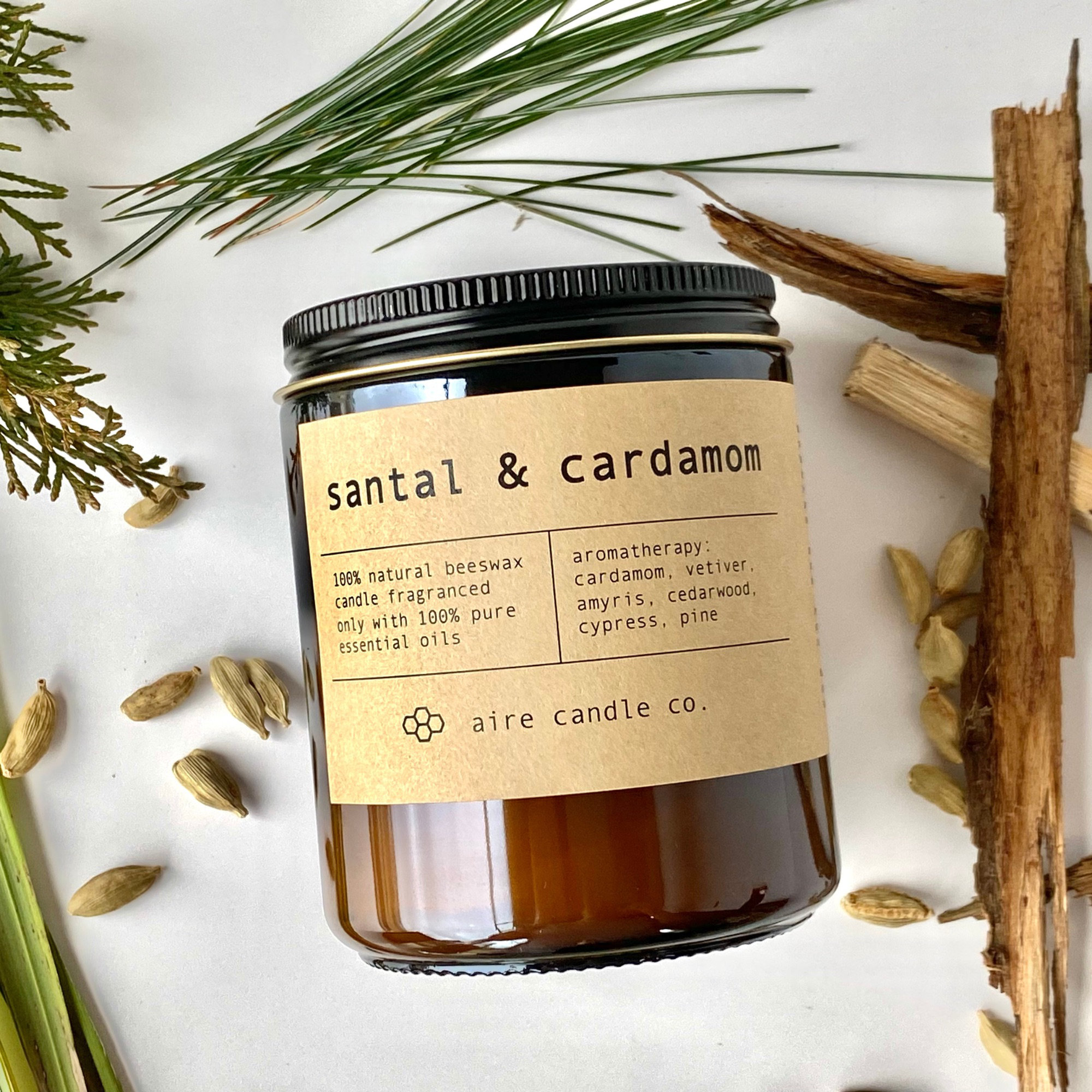aire candle co. Santal & Cardamom Beeswax Candle | Wayfair
