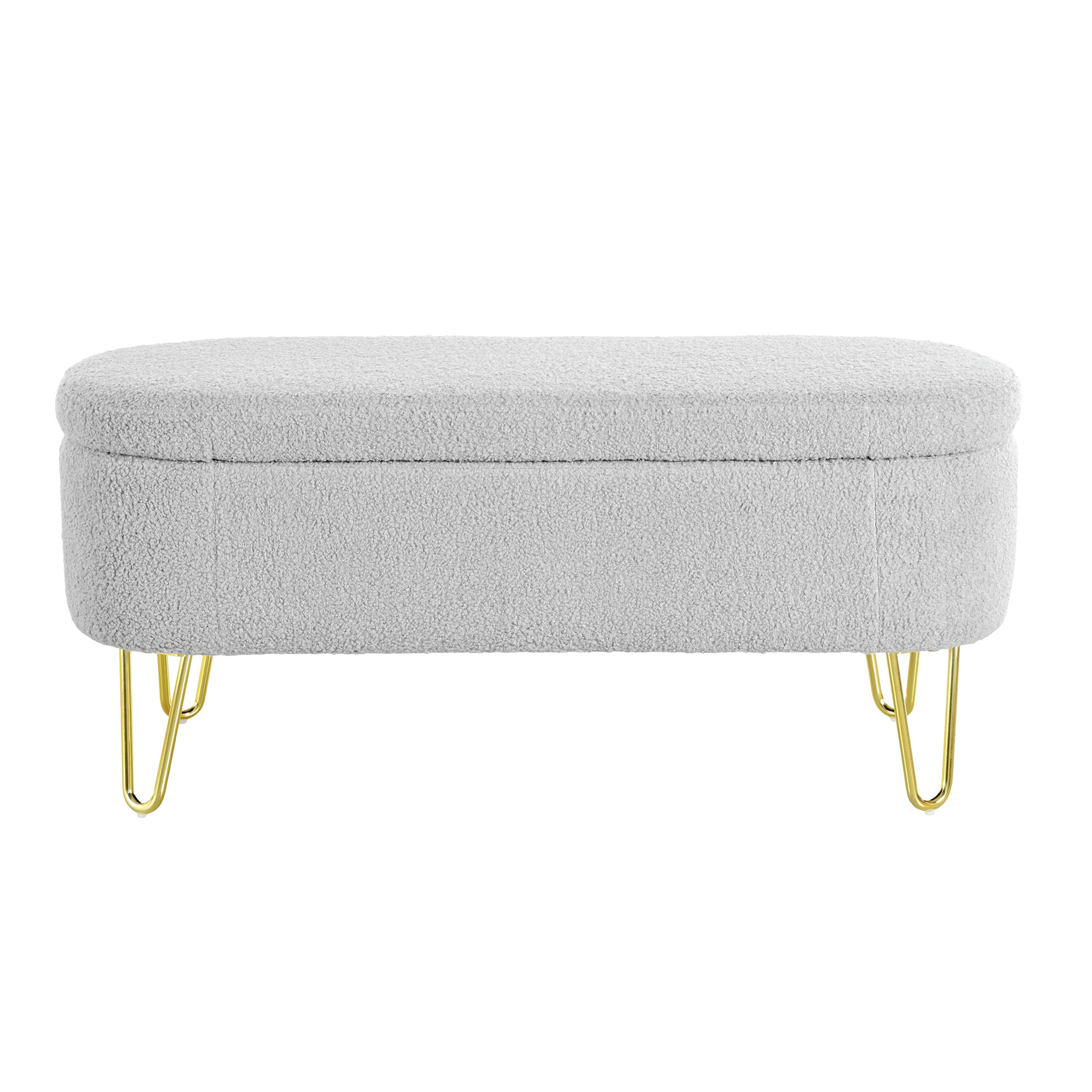 Mercer41 Oval Storage Bench For Living Room Bedroom End Of Bed ...