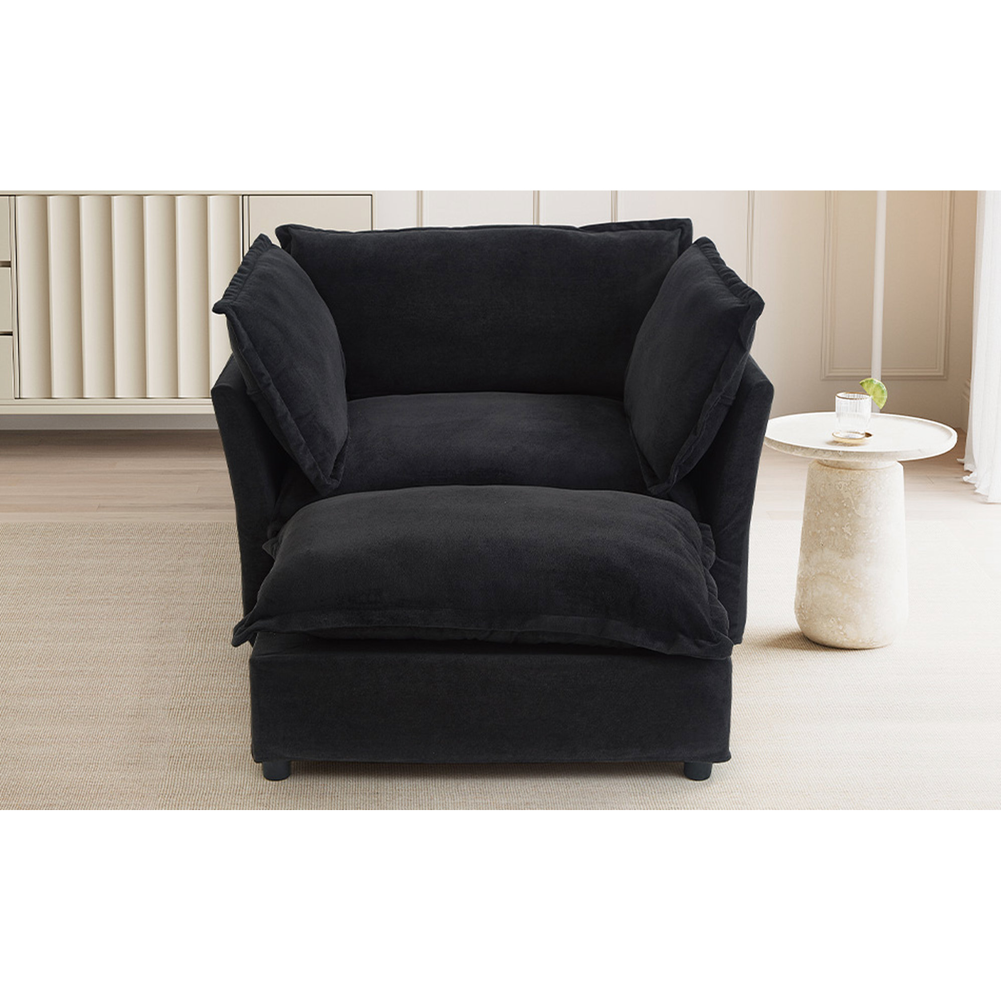 Ivy Bronx Modern Upholstered Armchair With Movable , Wide 39.8" Seat ...
