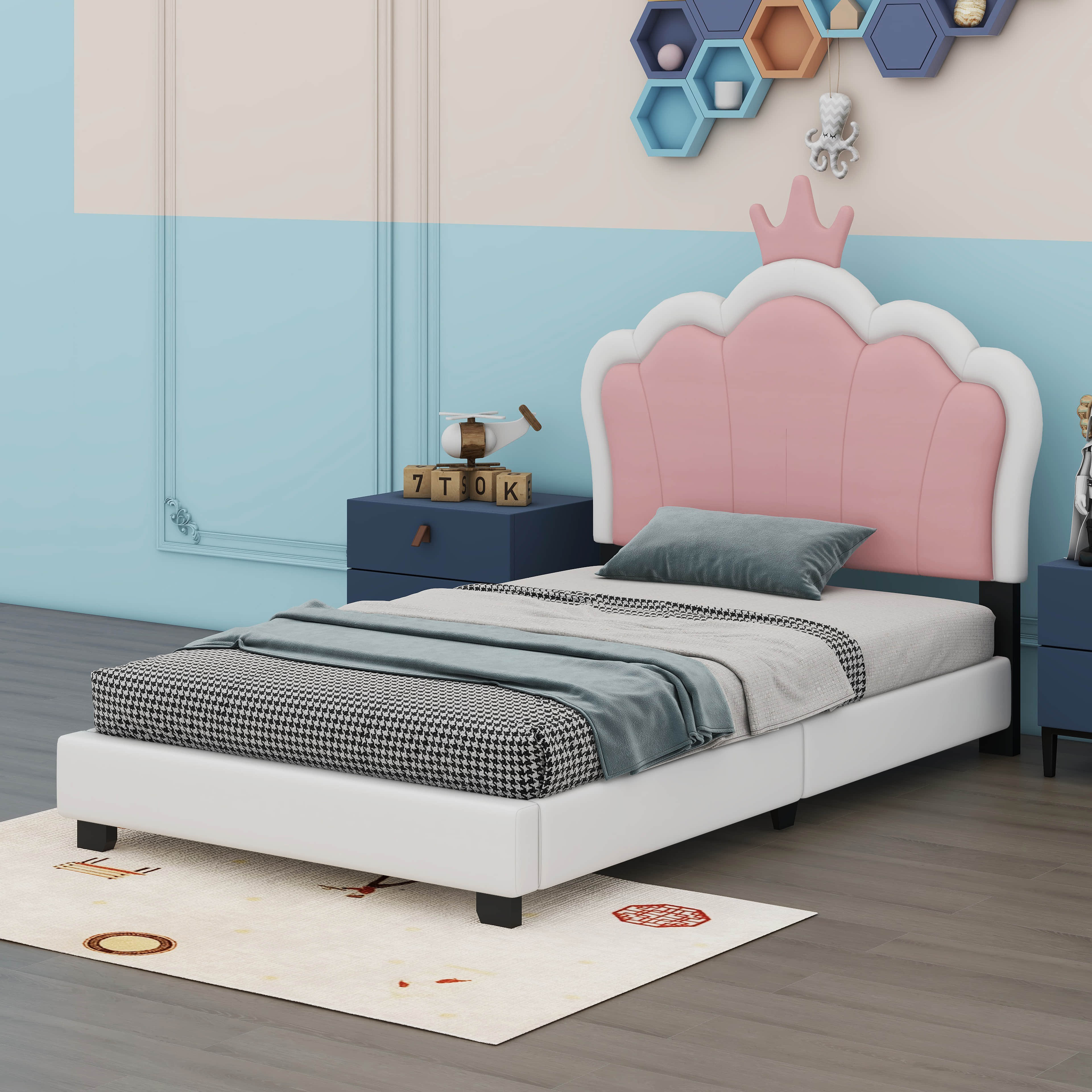 Gemma Violet Addilynn Upholstered Princess Bed With Crown Headboard ...