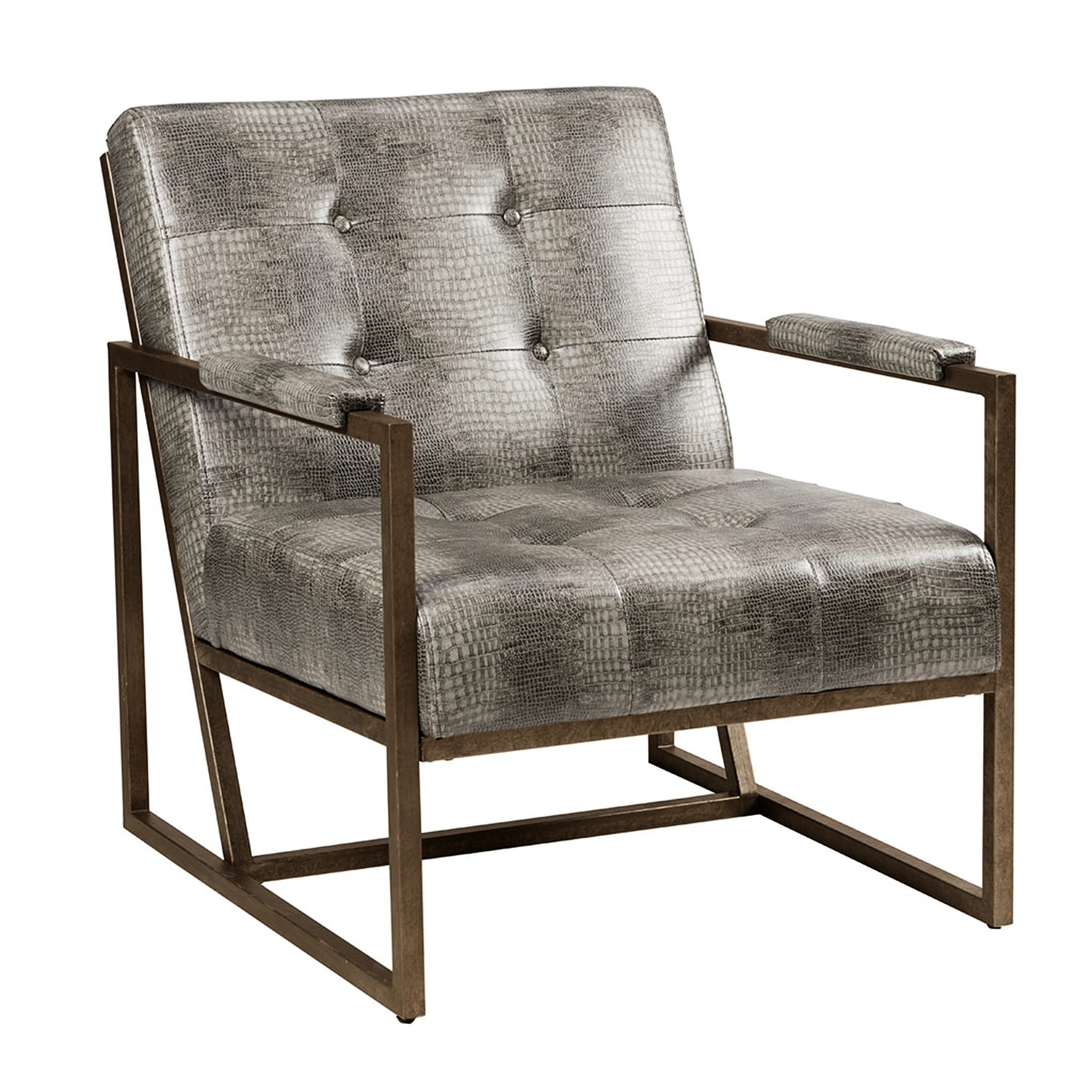 17 Stories Modern Grey Snakeskin Chair With Seat Height And Foam ...