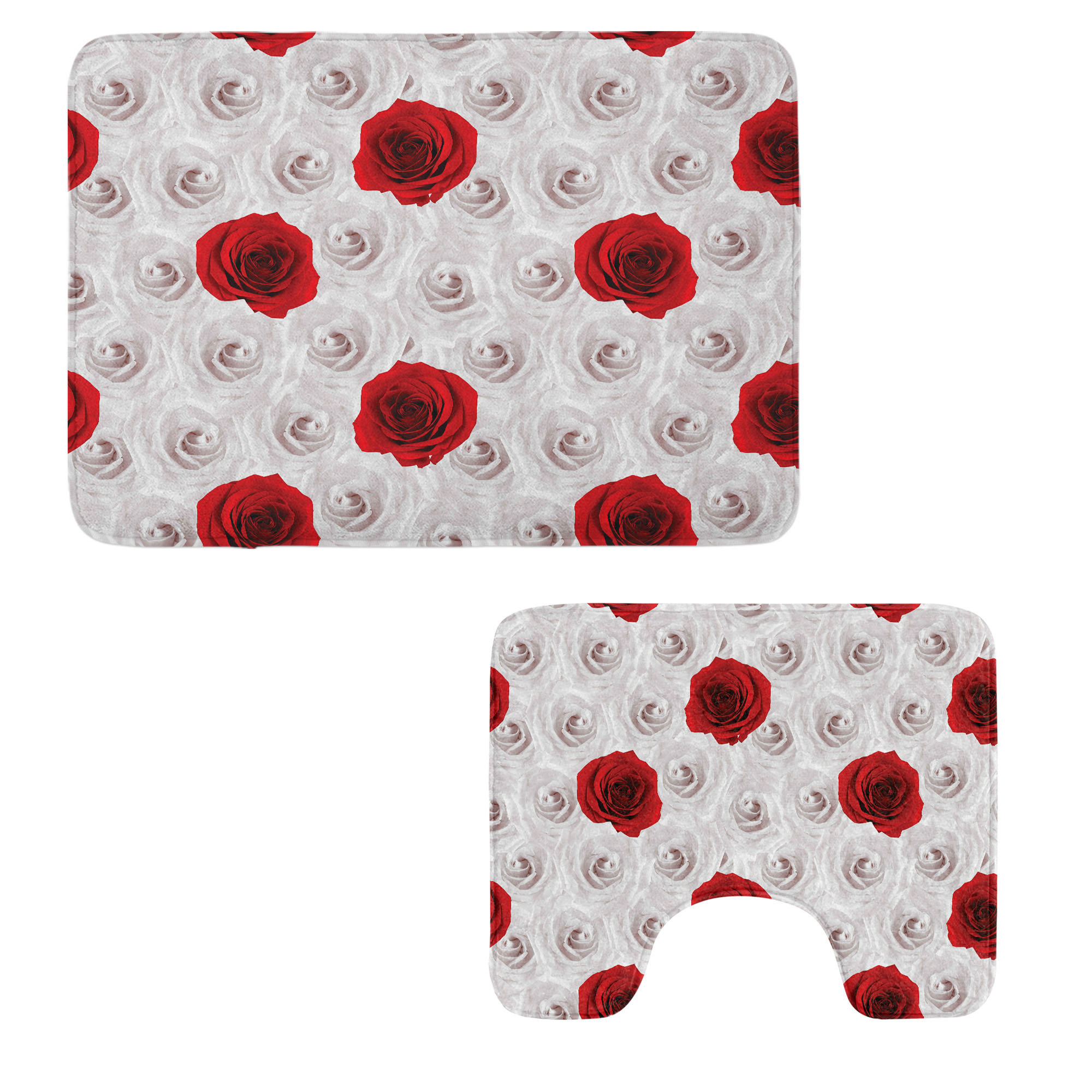 East Urban Home Rose Bathroom Rug Set 2 Pieces Rectangle & Contour Mats ...