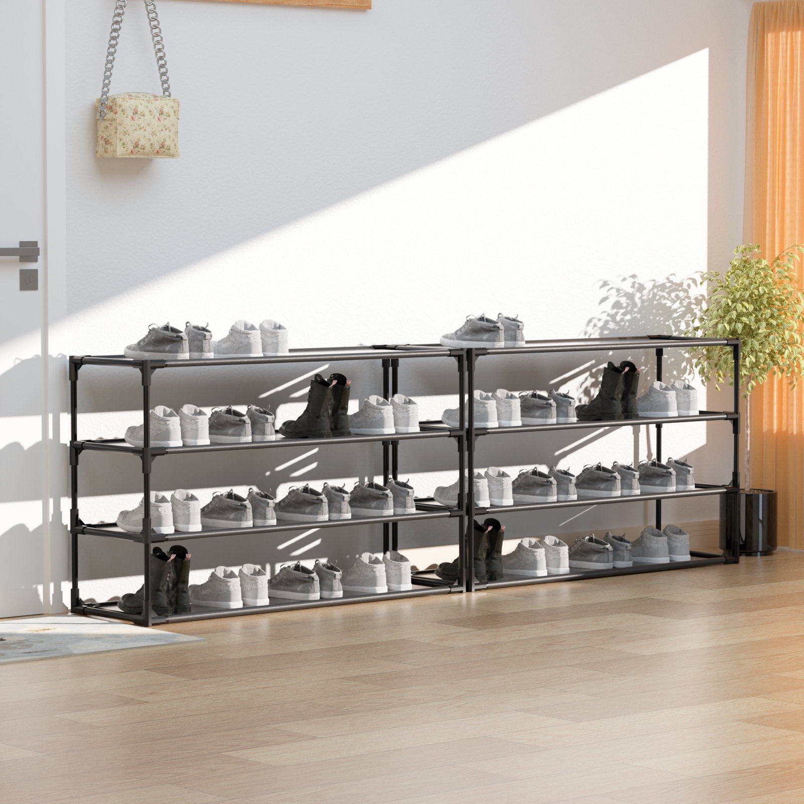 Rebrilliant Steel 40 Pair Stackable Shoe Rack & Reviews | Wayfair