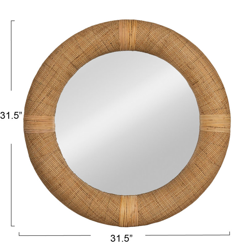 Union Rustic Kyomie Rattan Round Mirror | Wayfair