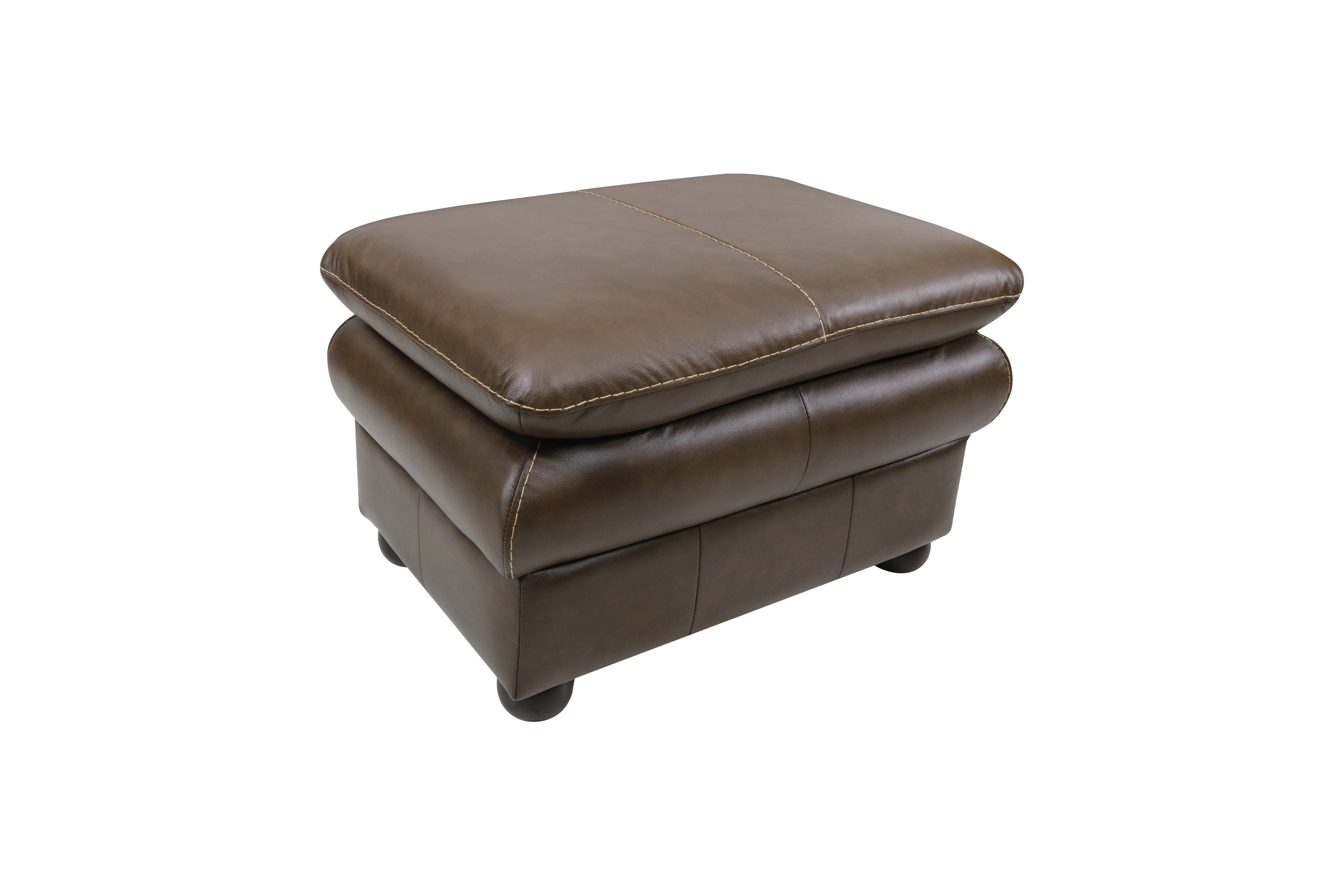 Mempra Design 29" Wide Genuine Leather Square Standard Ottoman ...