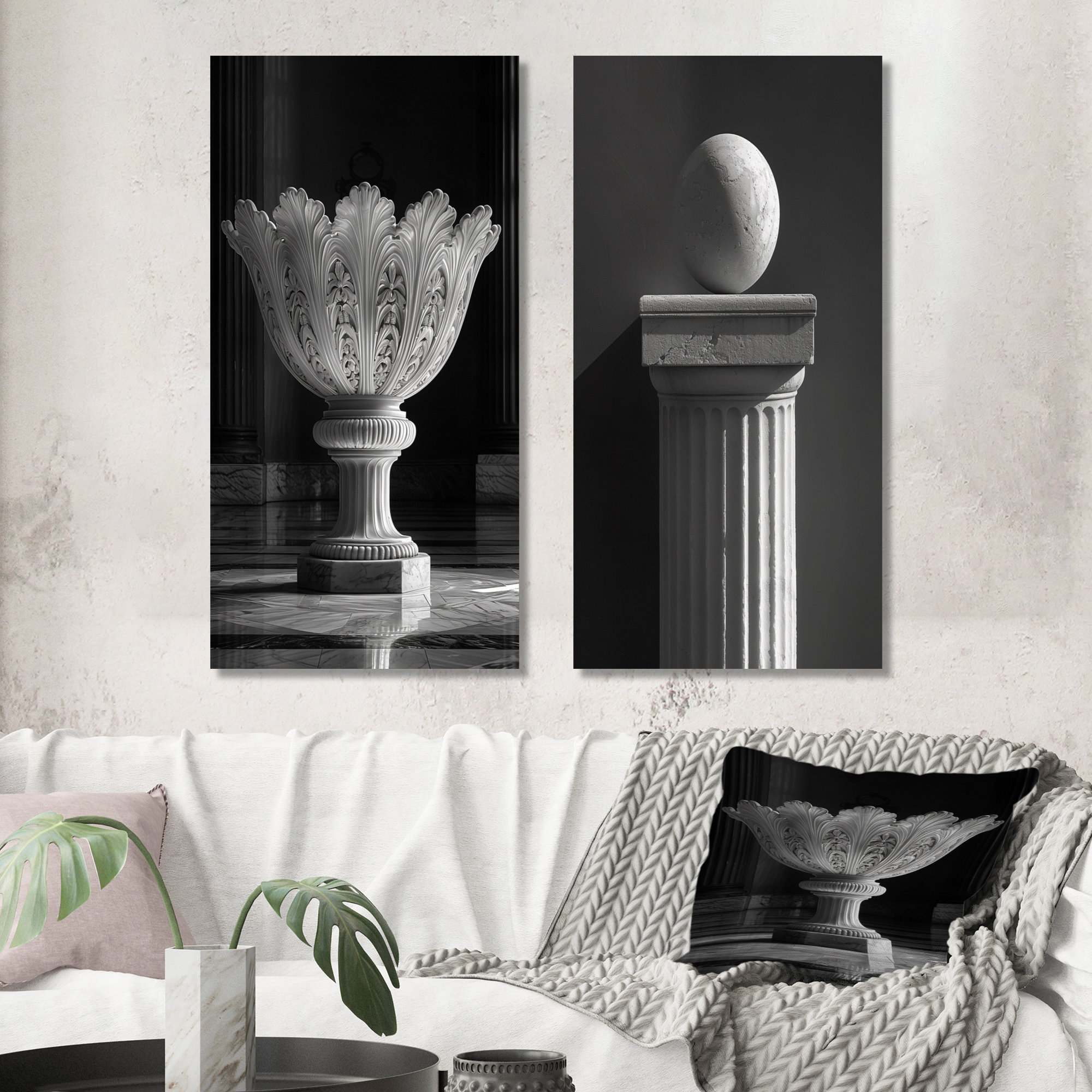 House of Hampton® Monochrome Grey Architectural Artistry Monument Photo ...