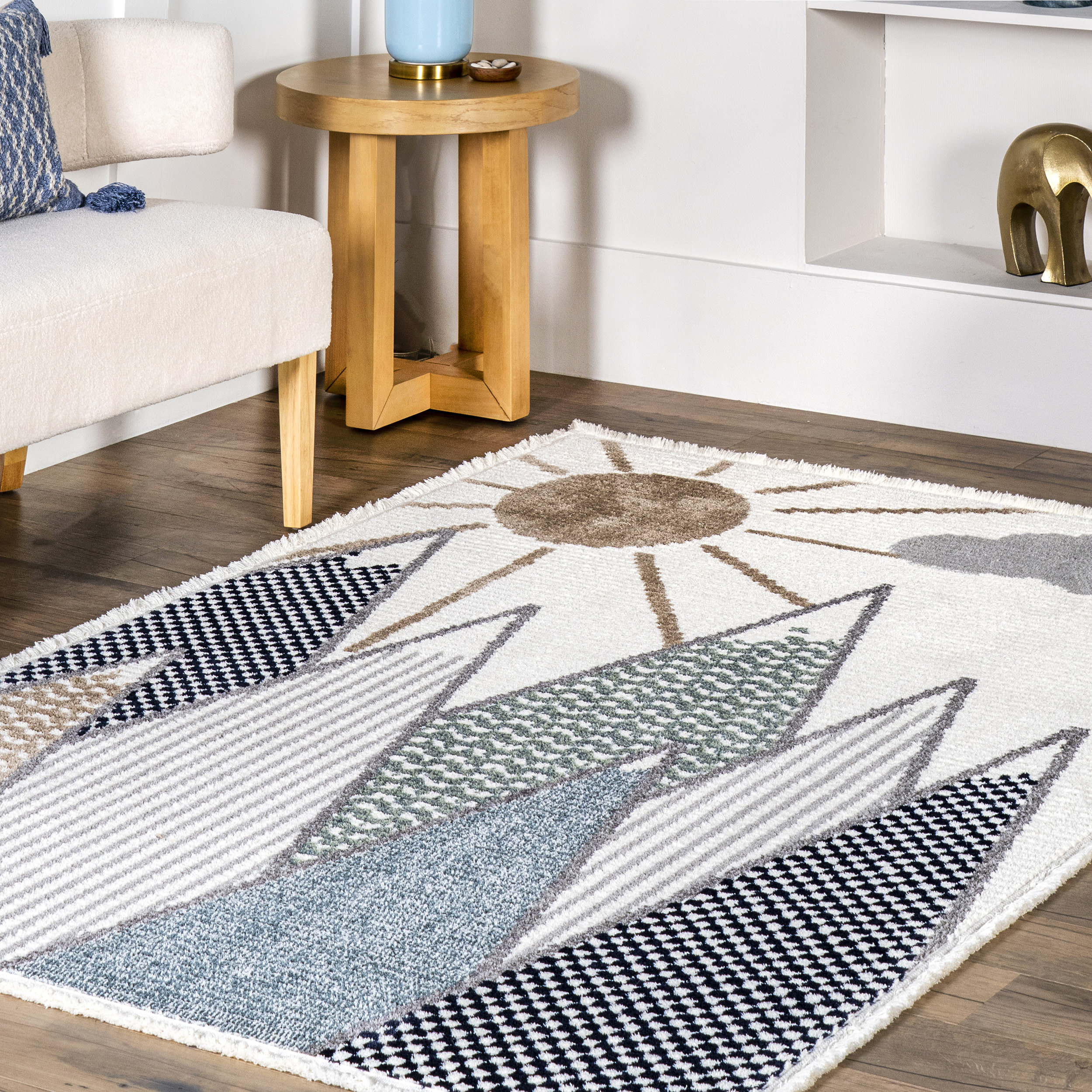 Loon Peak Elsha Striped Area Rug for Living Room Bedroom Dining Room ...