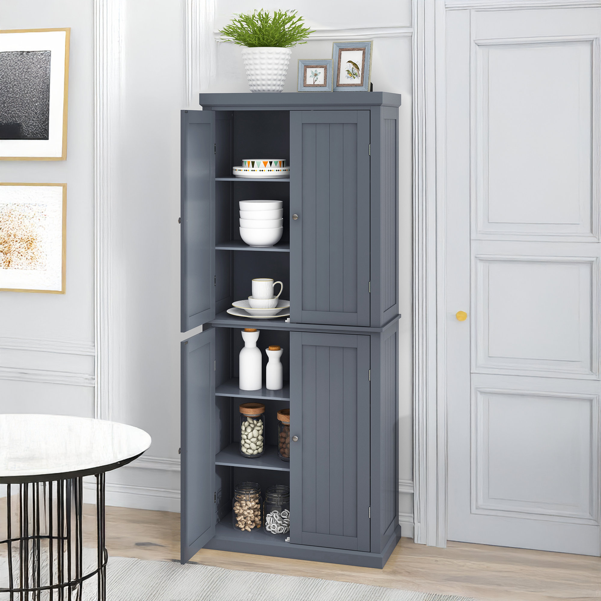 Highland Dunes Freestanding Tall Kitchen Pantry | Wayfair