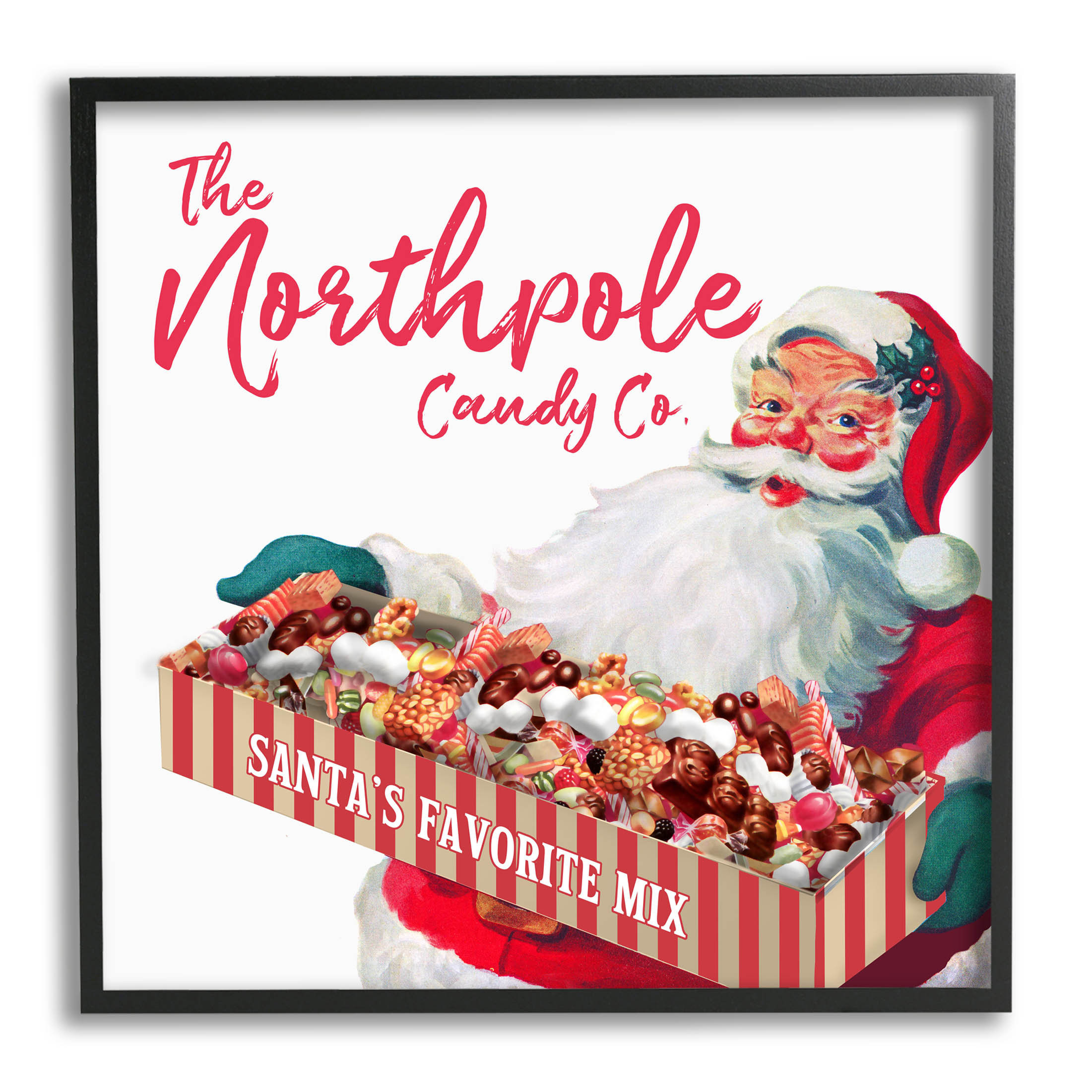 Stupell Industries Vintage Northpole Candy Santa Claus Giclee Art By ...