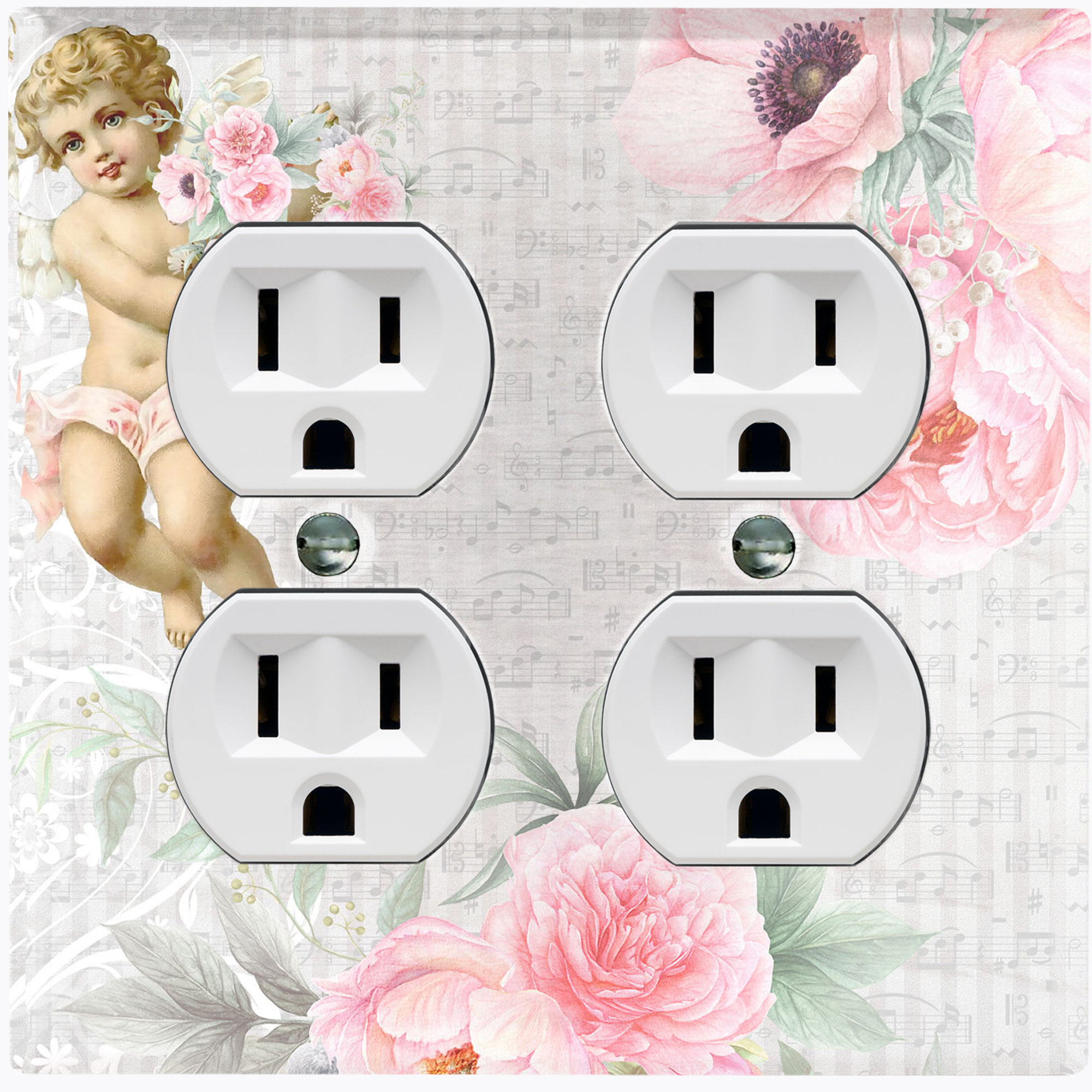 WorldAcc Metal Light Switch Plate Outlet Cover (Valentine Angel Cupid ...