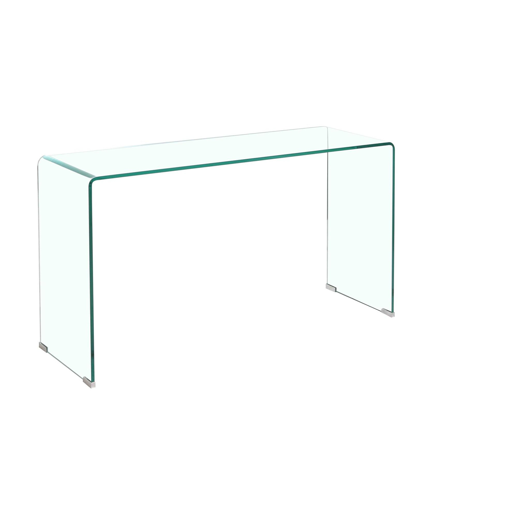 Ivy Bronx Glass Console Table, Transparent Tempered Glass Console Table ...