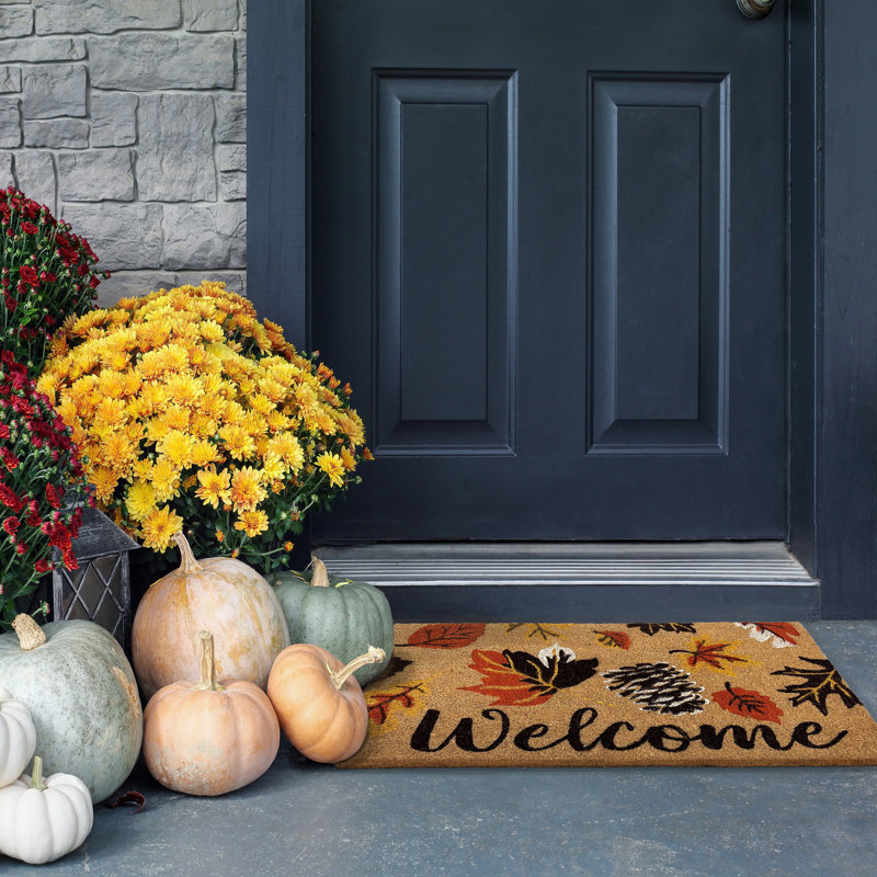 Millwood Pines Printed Coir Mat - Autumn Leaves & Reviews | Wayfair