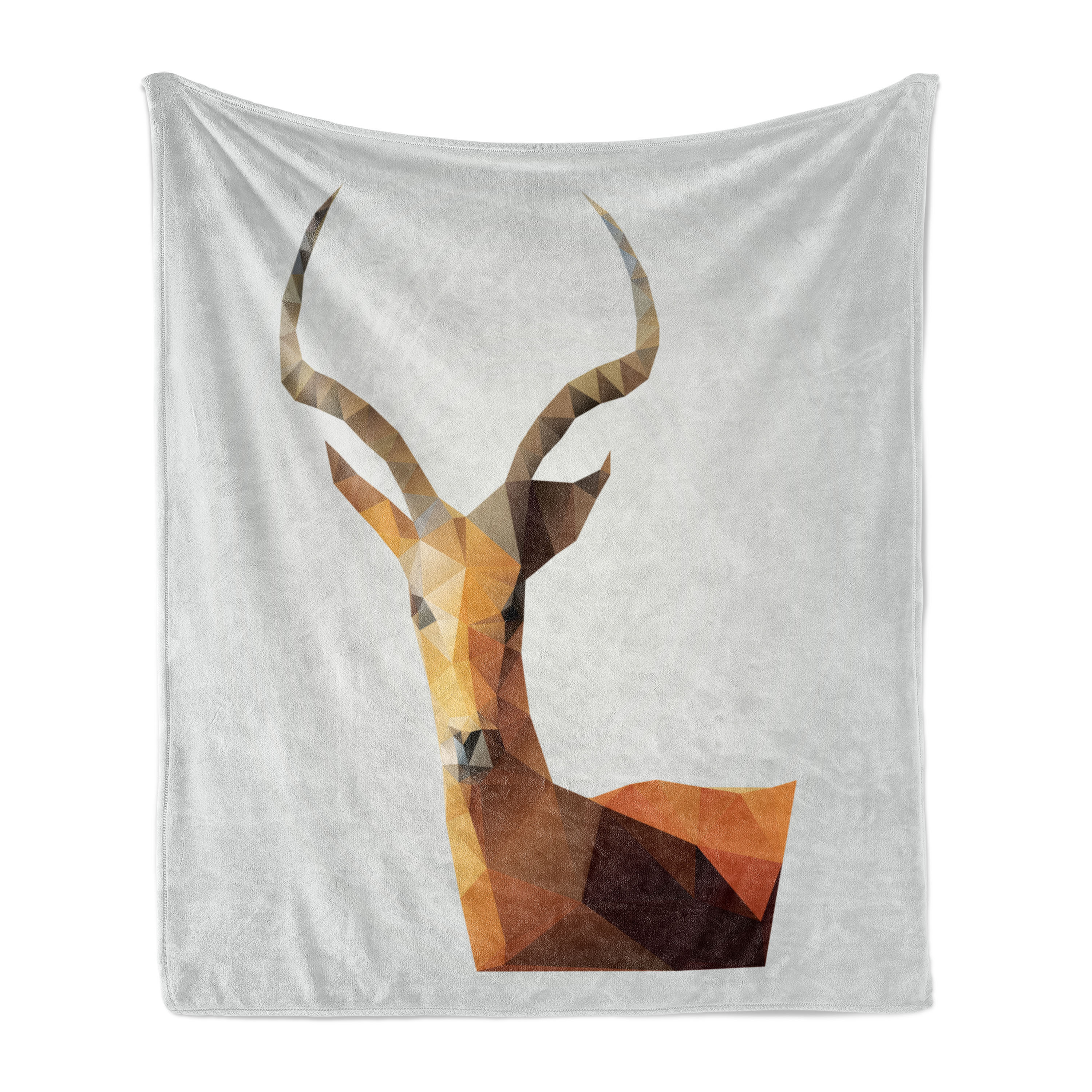 Ambesonne Antelope Fleece Throw Blanket Low Poly Animal Portrait ...