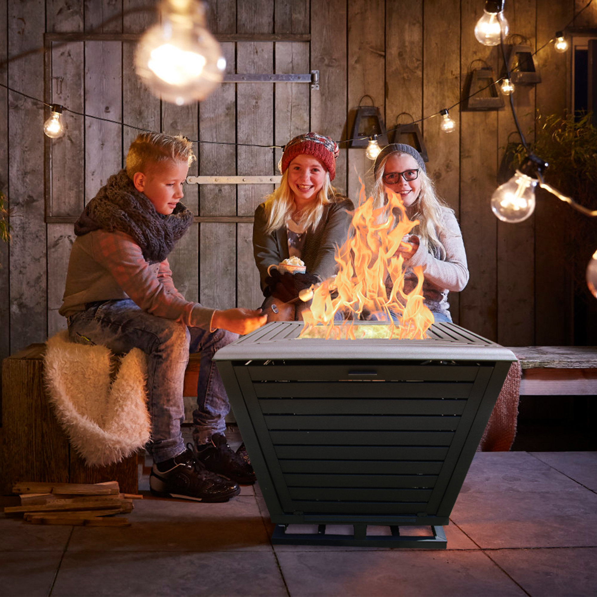 Latitude Run® Table de foyer d'extérieur au propane Haidan 30 po avec ...