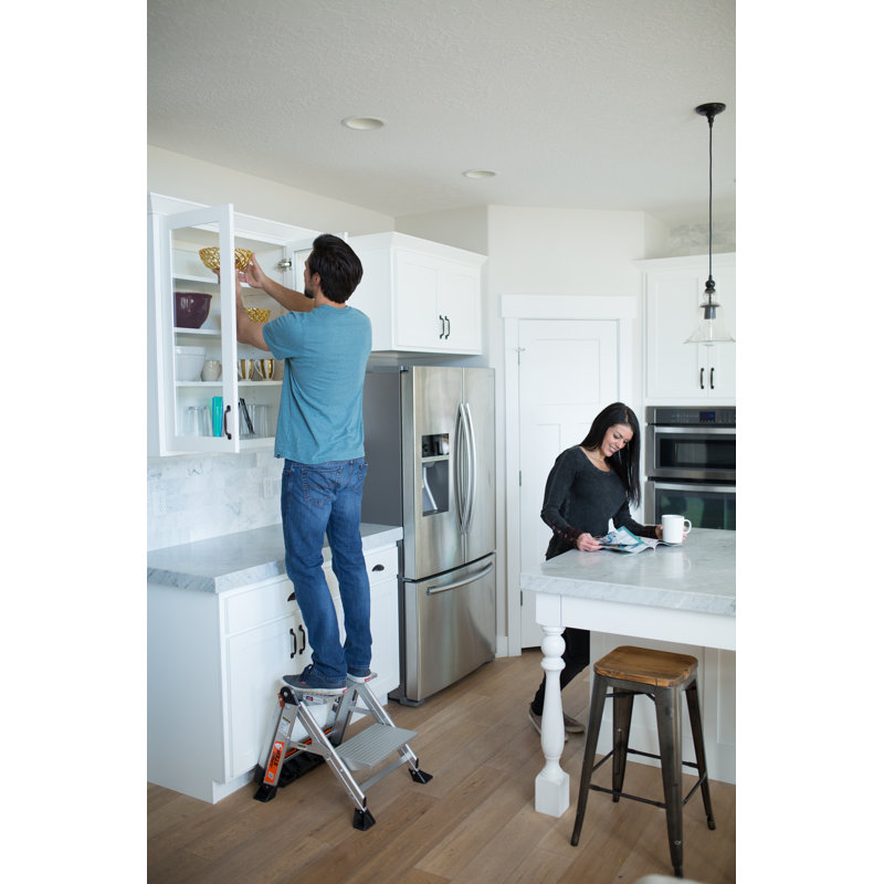 Little Giant Ladder Systems Jumbo 2-Step 2.5 ft Aluminum Step Ladder ...