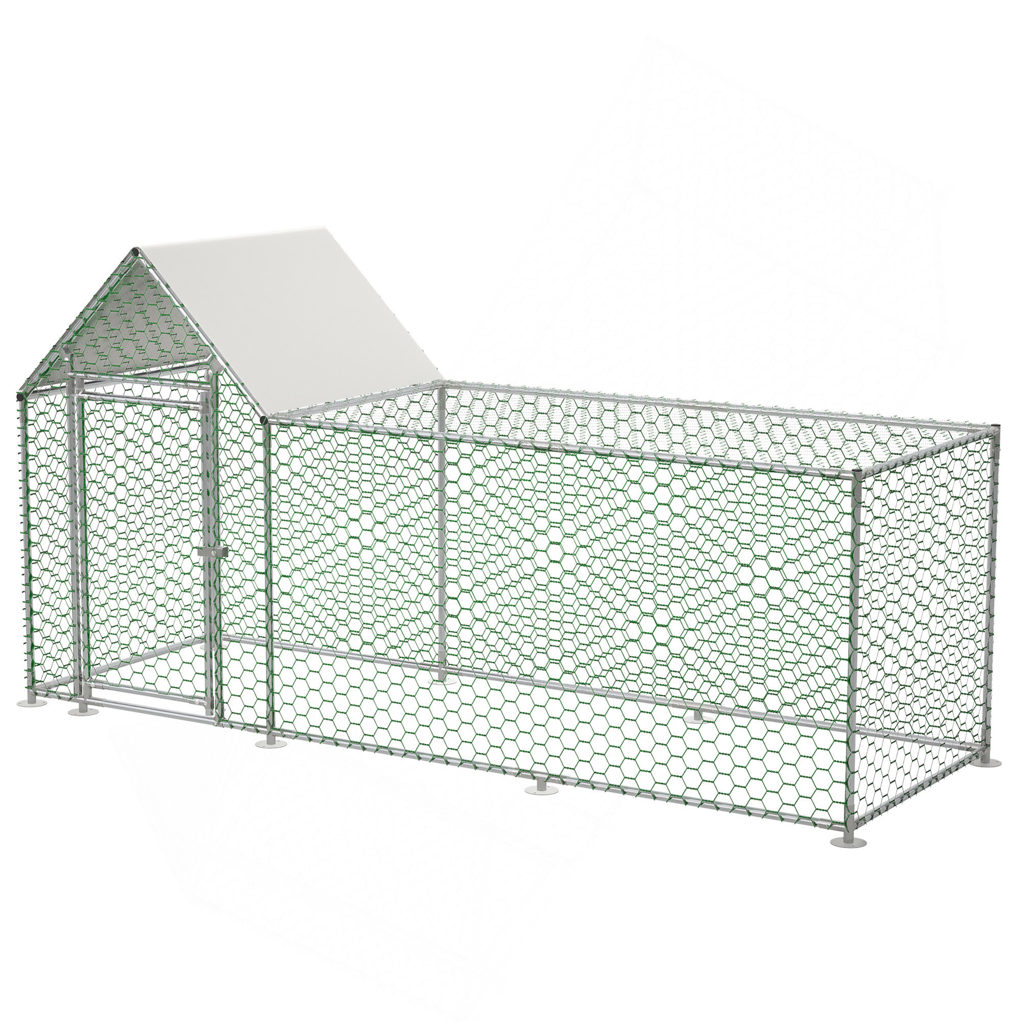 TYUNABRN 26'Lx6.7'Wx6.6' Ft Large Metal Chicken Coop, Walk-In Chicken ...