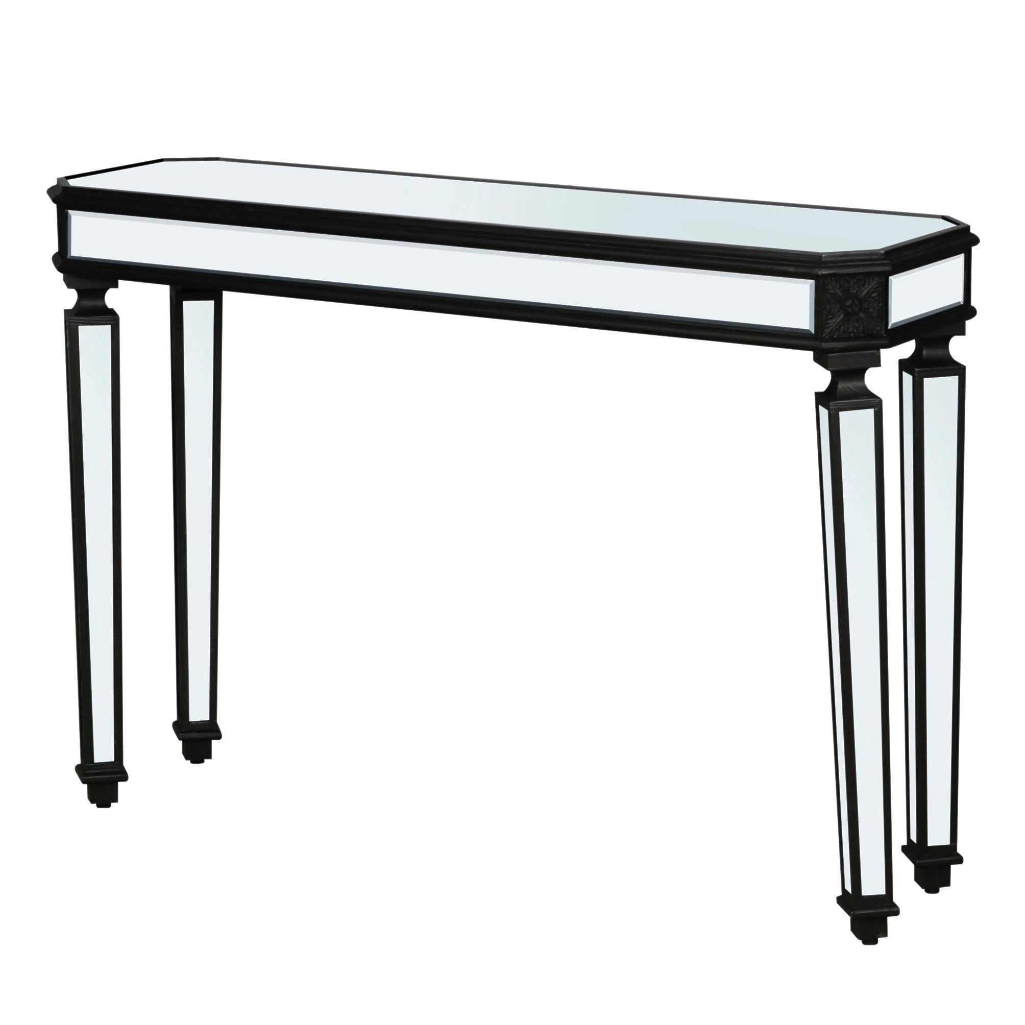 Astoria Grand Vintage Wood Grain Mirror Console Table With Intricate ...