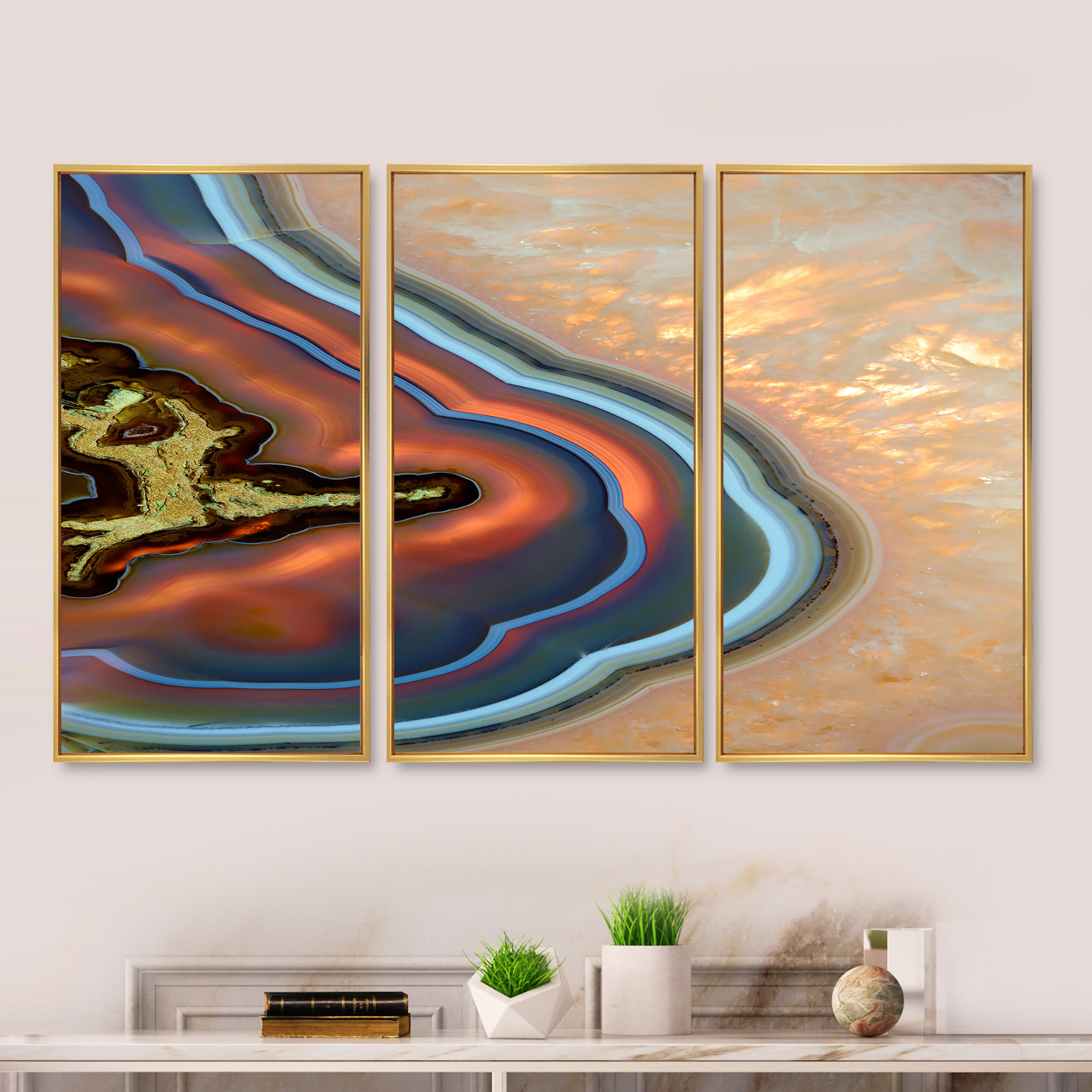 Wrought Studio Abstract Mineral Texture - Abstract Framed Canvas Wall ...