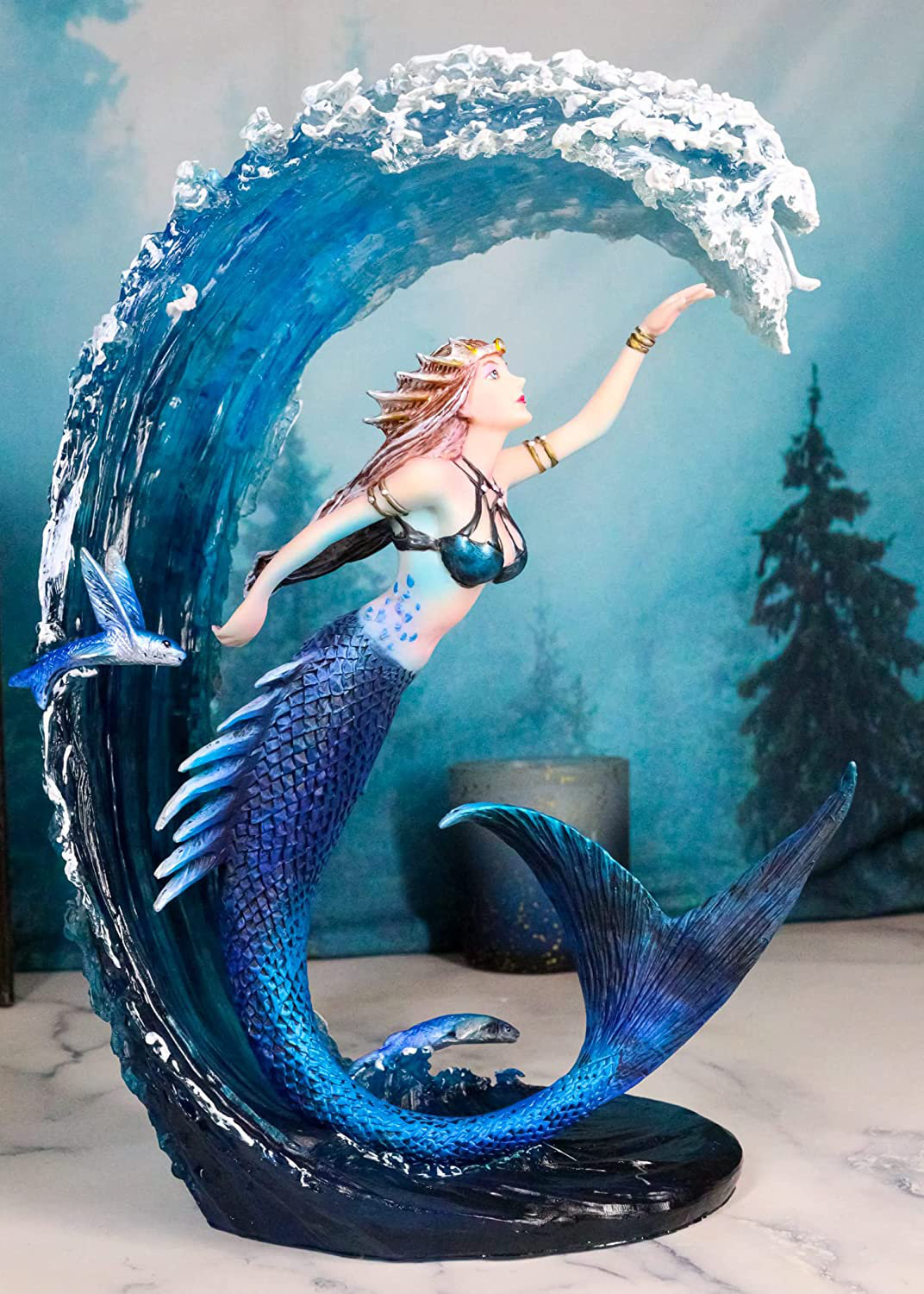 Trinx Hellstrom Anne Stokes Fantasy Art Water Elemental Mermaid Surfing ...
