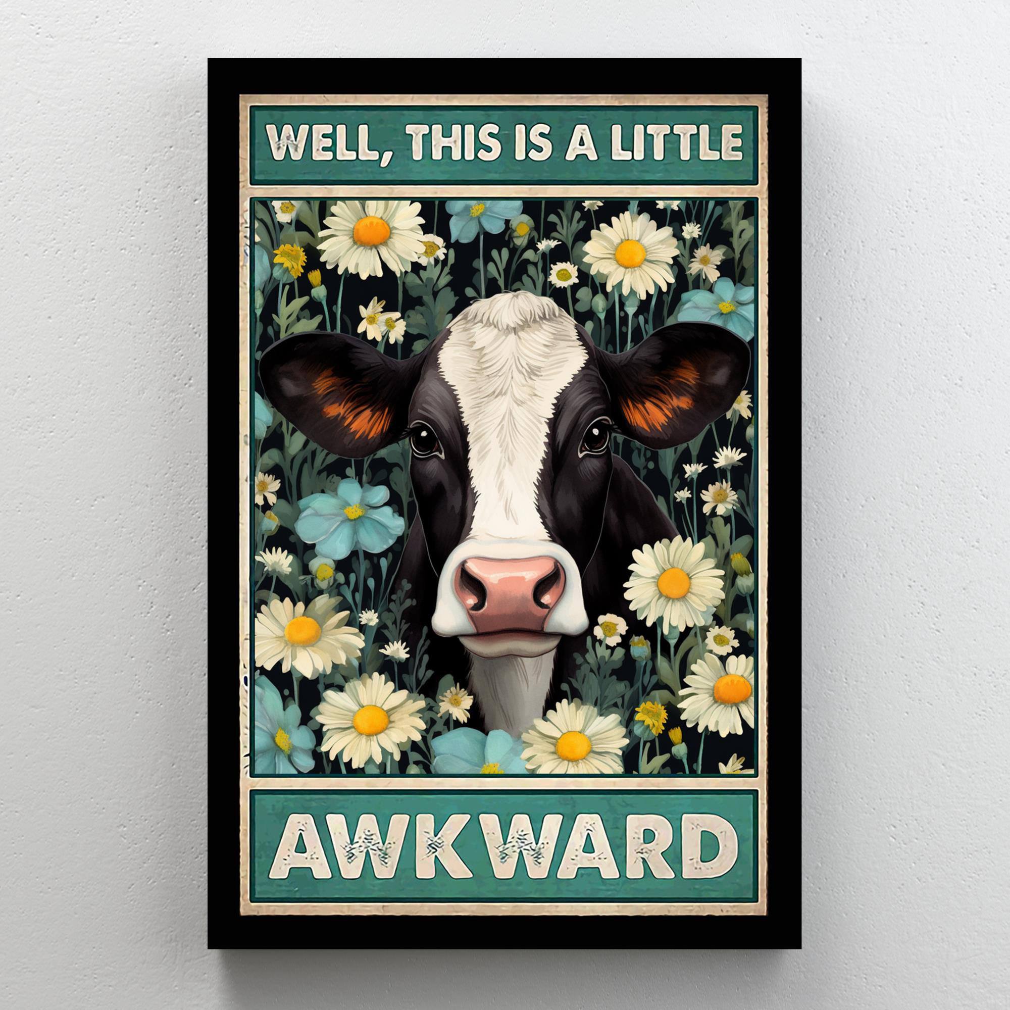 Trinx Jadarius Cow This Is A Little Awkward On Canvas Graphic Art | Wayfair