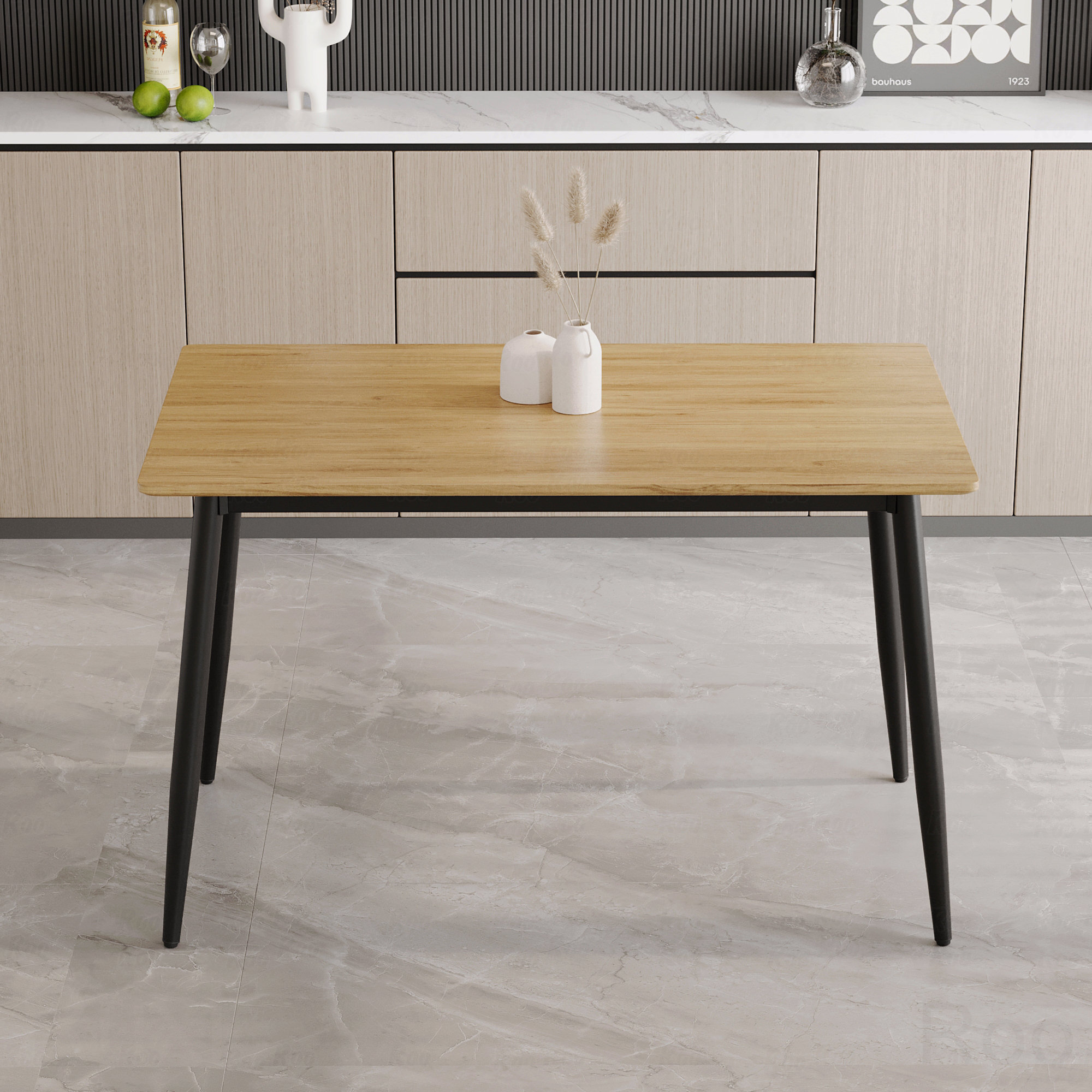 Latitude Run® Modern Minimalist Mdf Grain Tabletop Dining Table ...