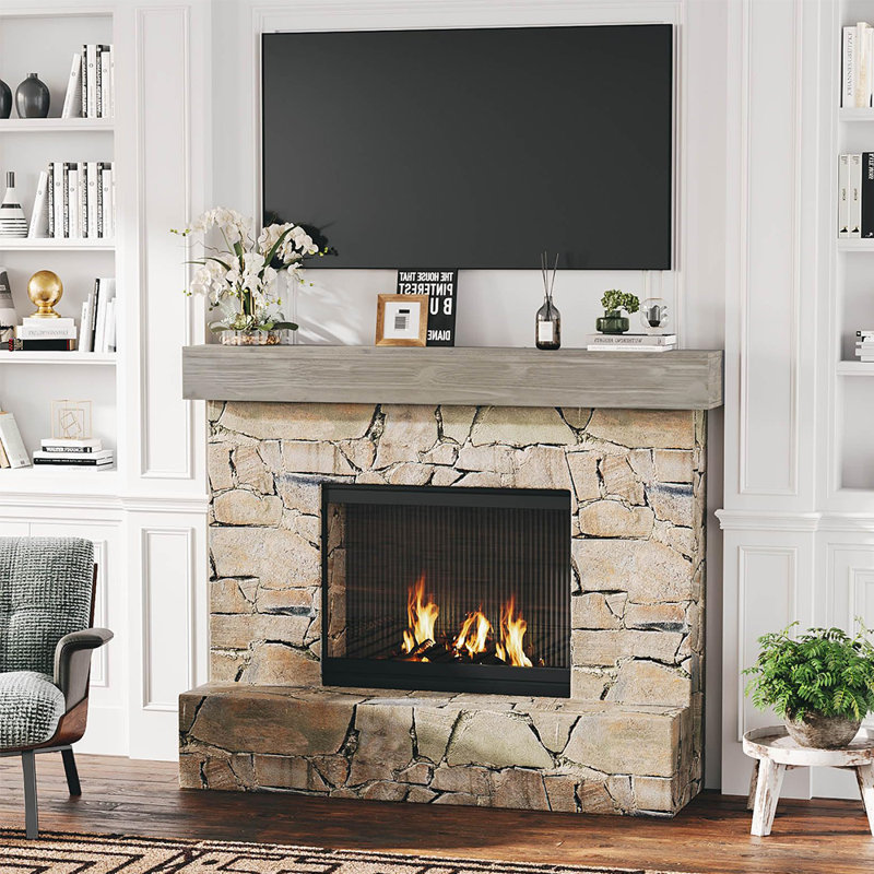 floating fire mantel