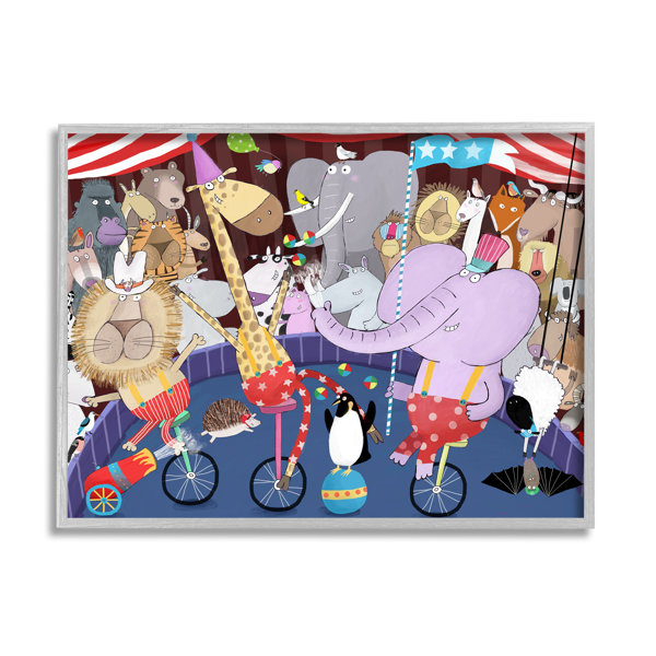 Mason & Marbles Animals In Circus Scene Framed Giclee Art Design By ...