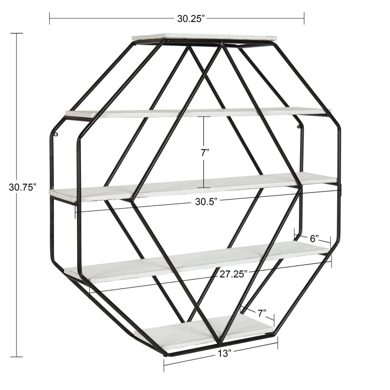 Mistana™ Colten 5 Shelf Octagon Wall Shelf "& Reviews" | Wayfair