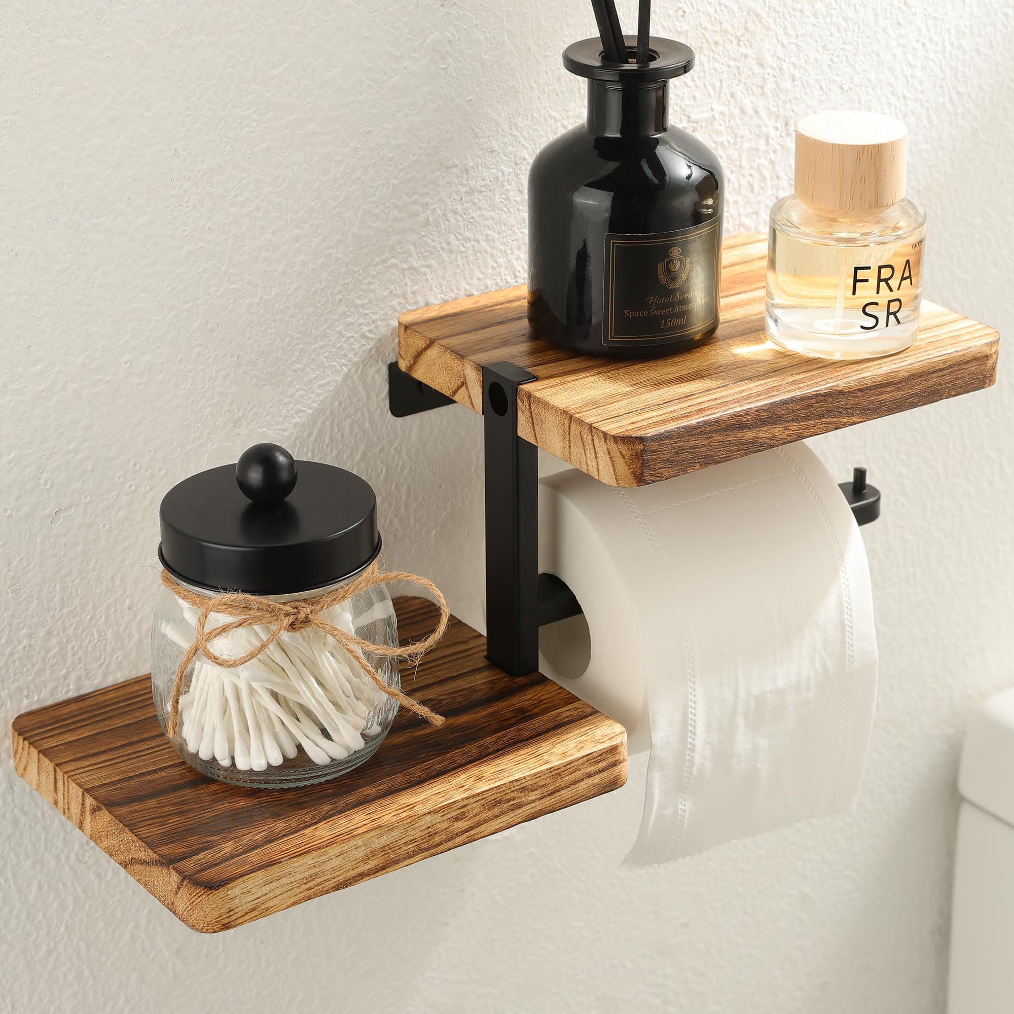 HUDSON & ASHTON LLC Bathroom Toilet Paper Holder With Wall Mounted ...