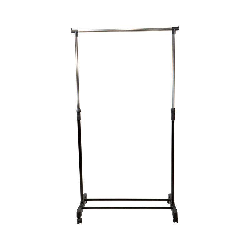 Simplify 32" Single Tier Adjustable Height Rolling Garment Rack ...