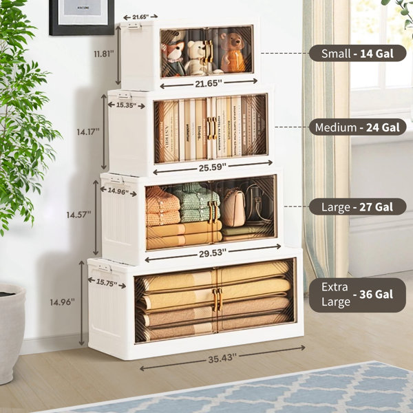 Rebrilliant 144 Qt, 1 Tiers Collapsible Storage Bins Organizer ...