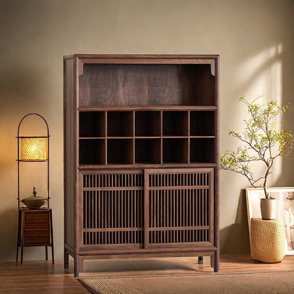 Parttlion New Chinese style solid wood storage low bookcase | Wayfair